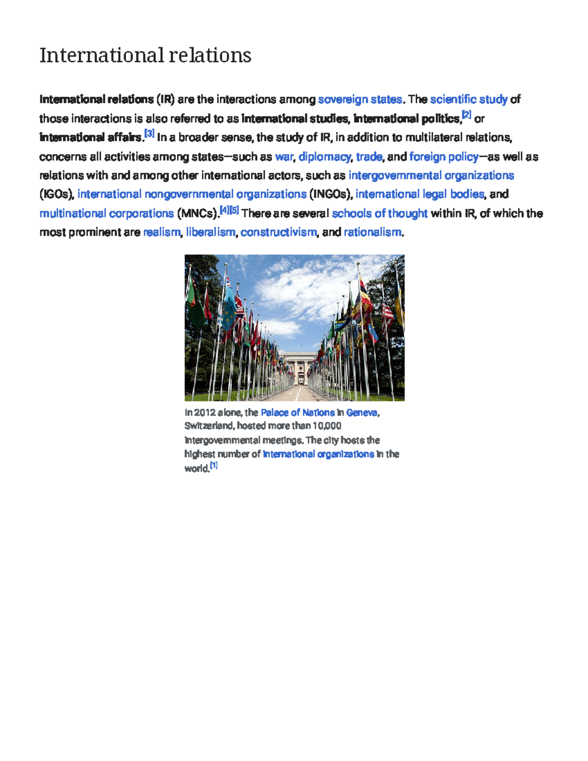 International relations - Wikipedia - International relations ...