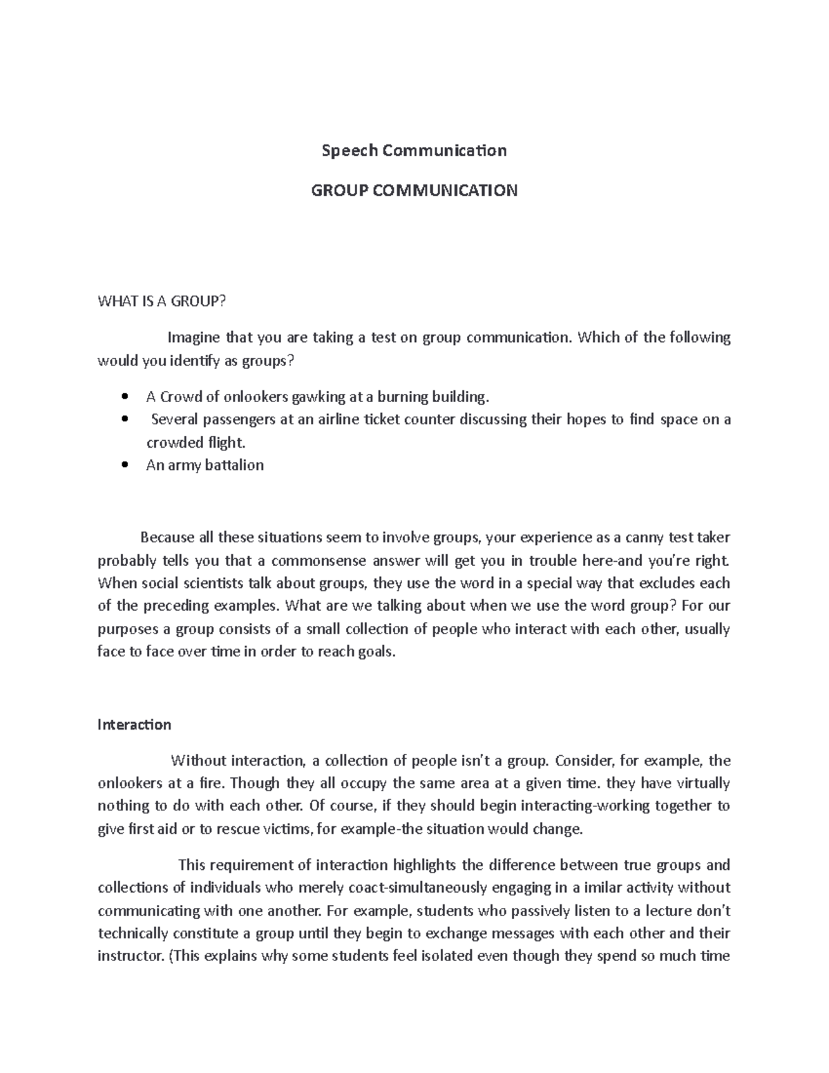 Speech Communication Topics - Speech Communication GROUP COMMUNICATION ...