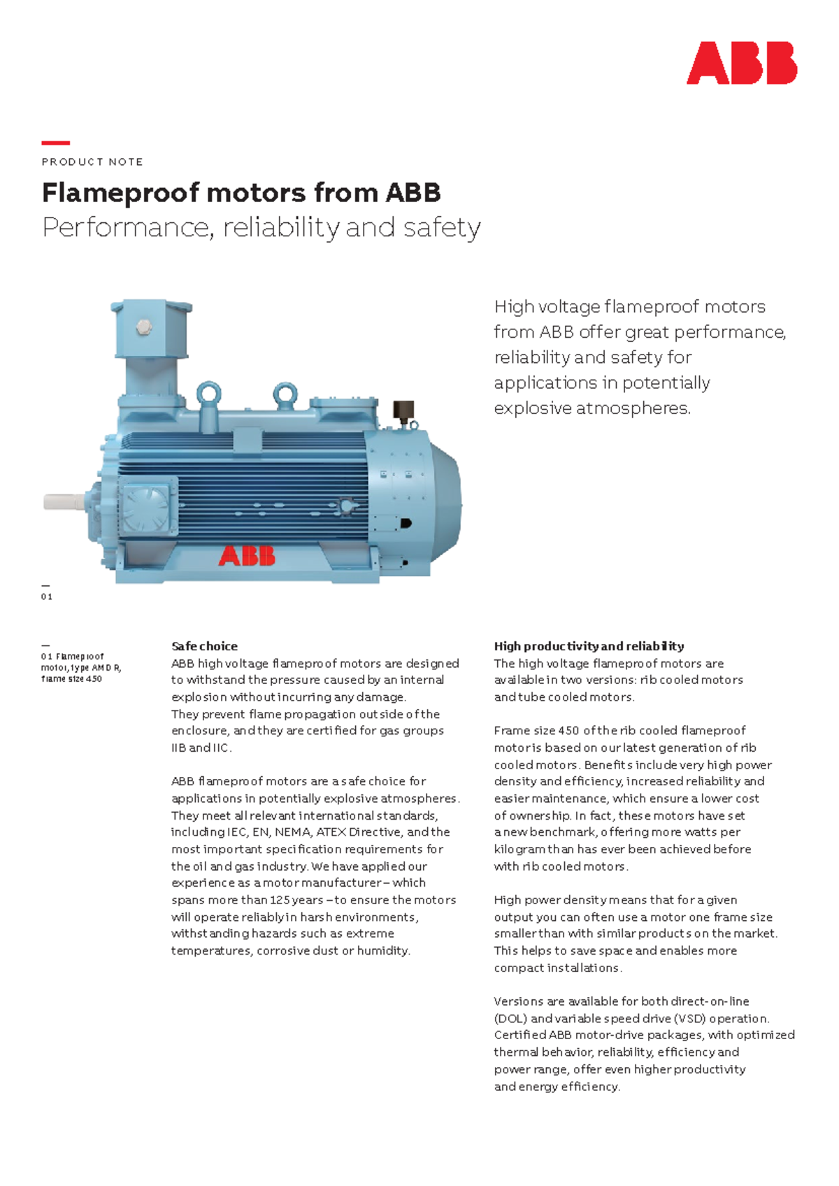Product note Flameproof motors from ABB lowres - — P R O D U C T N OT E ...