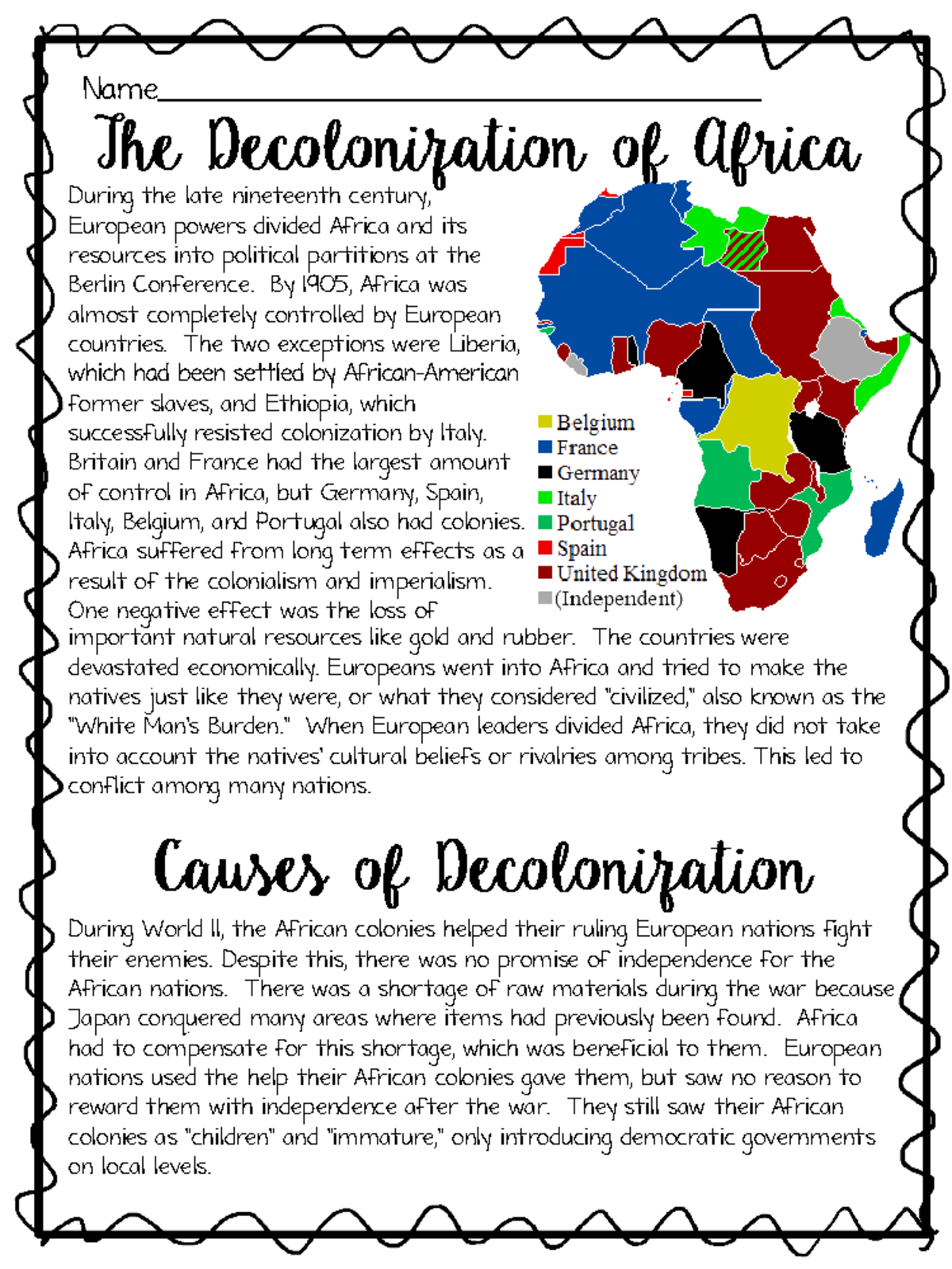 Decolonization of Africa-1 - Name ...