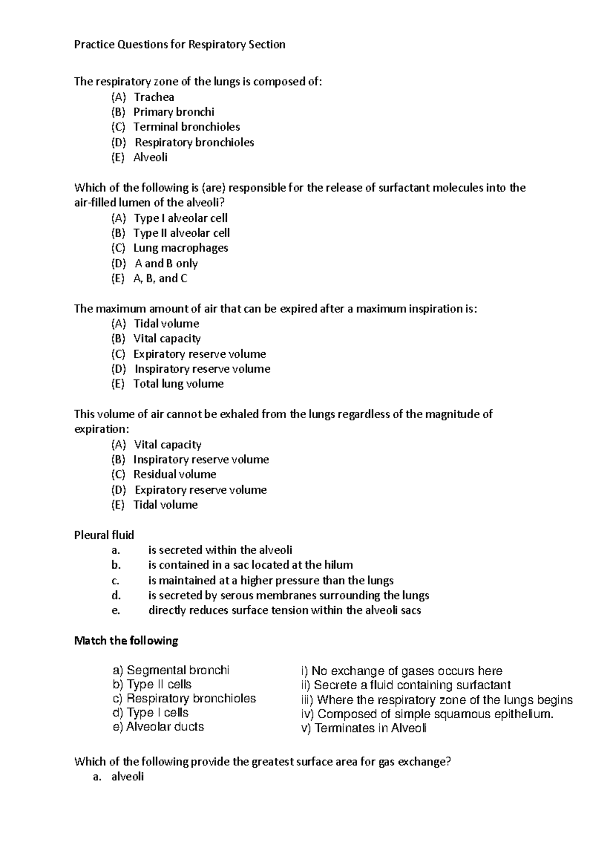 Practice questions Resp section 2018 - Practice Questions for ...