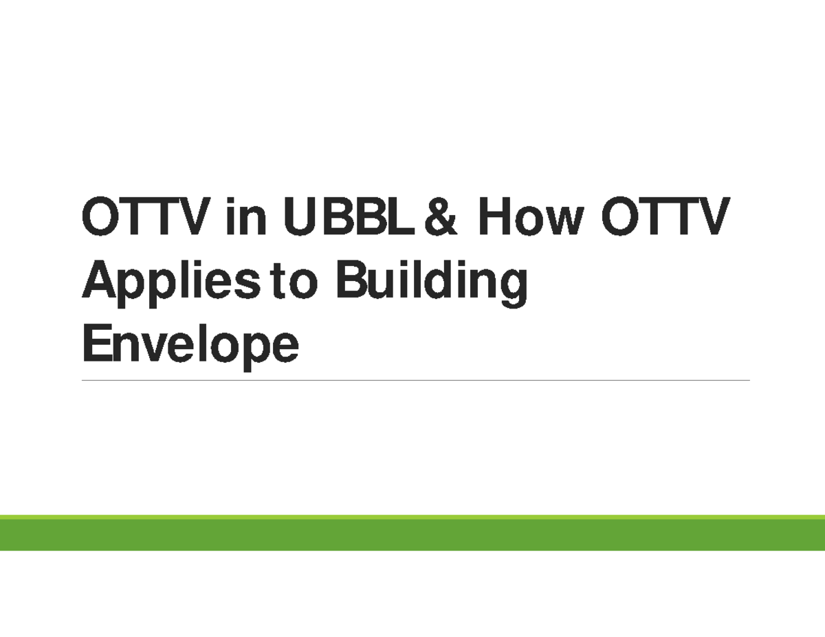 Ottvlecture - ottv lecure - OTTV in UBBL & How OTTV Applies to Building ...