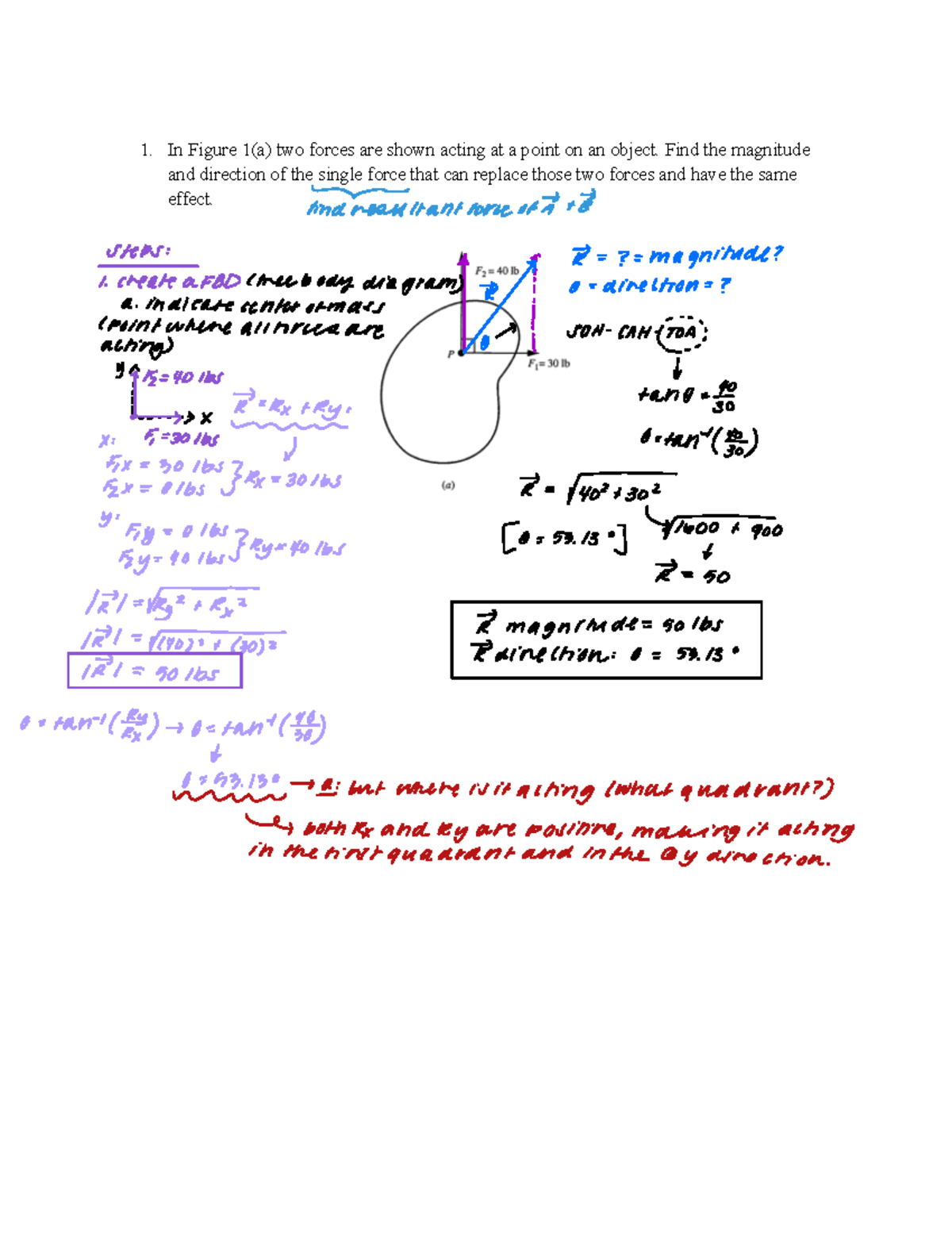 Forces summary - physics - Topic: Forces Worksheet In Figure 1(a) two ...
