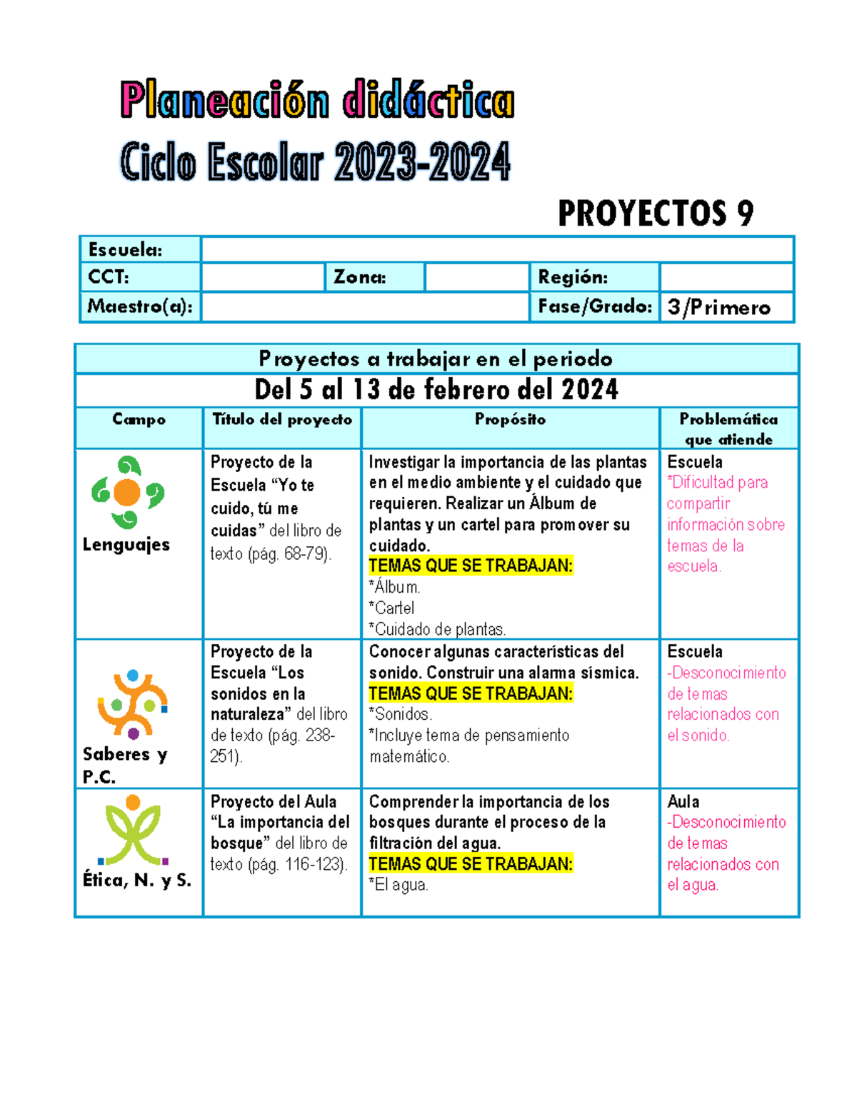 Planeación-4 - planeacion por proyectos primer grado - Planeación ...