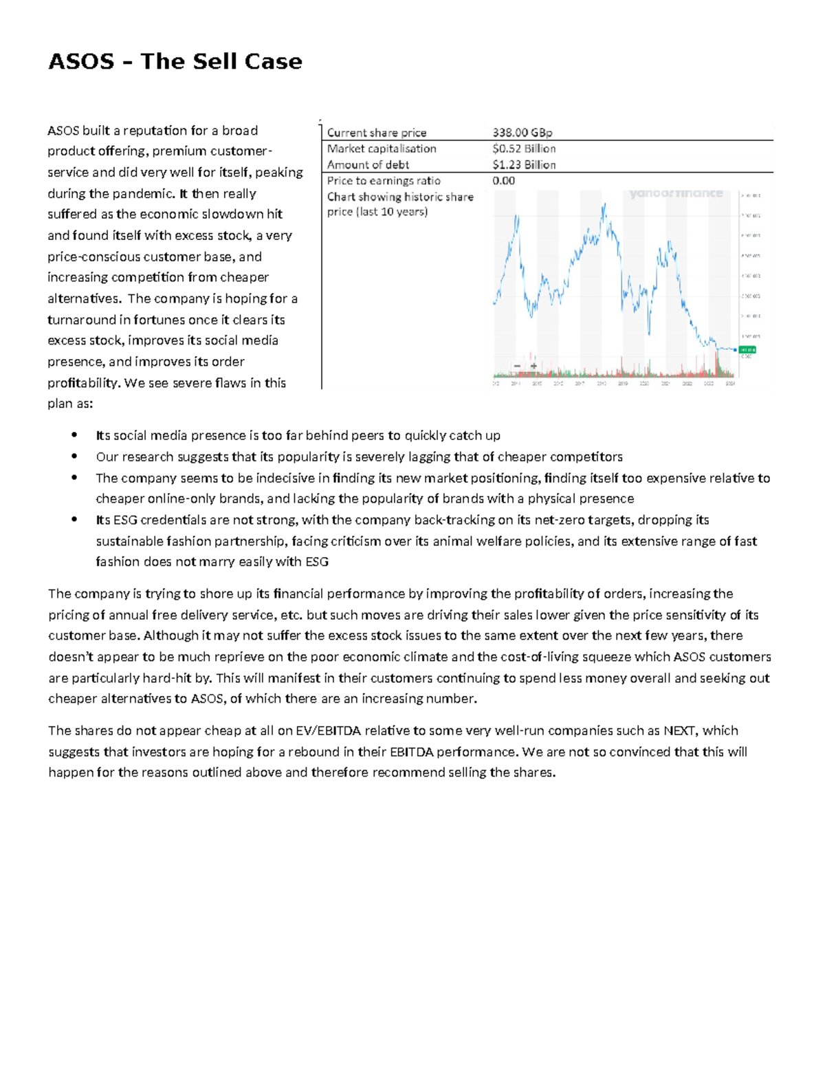 ASOS essay edited 1 - mind map for psych - ASOS – The Sell Case ASOS ...