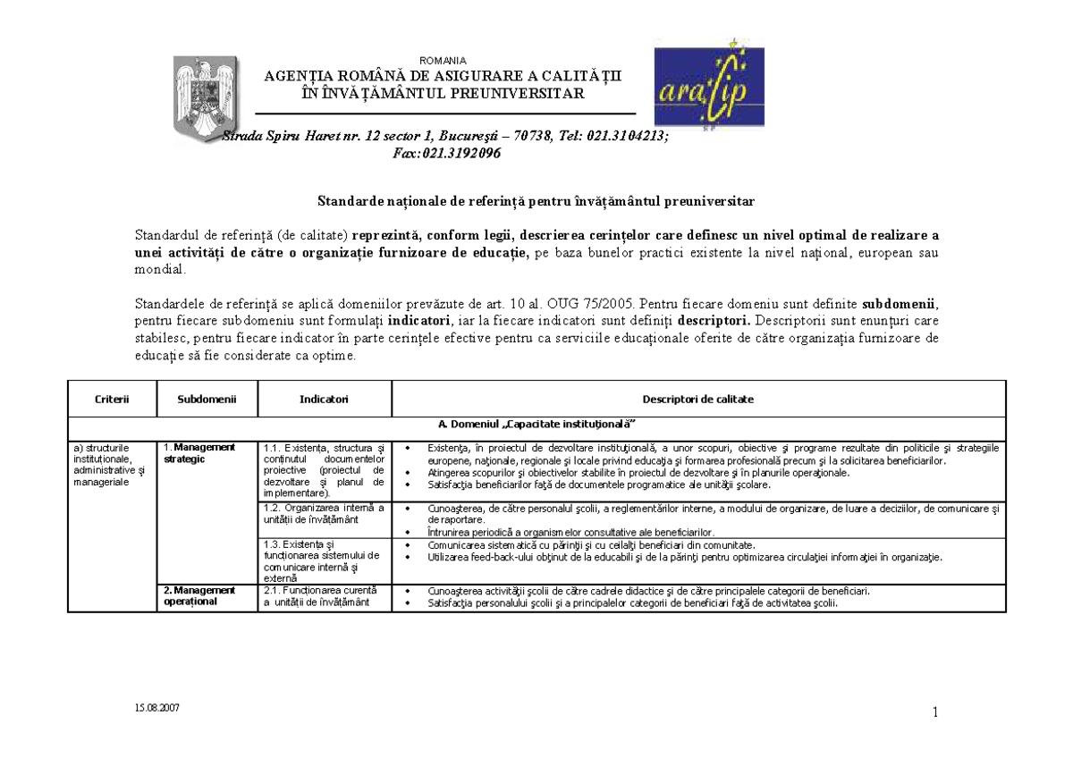 Standarde de referinta - - Studocu