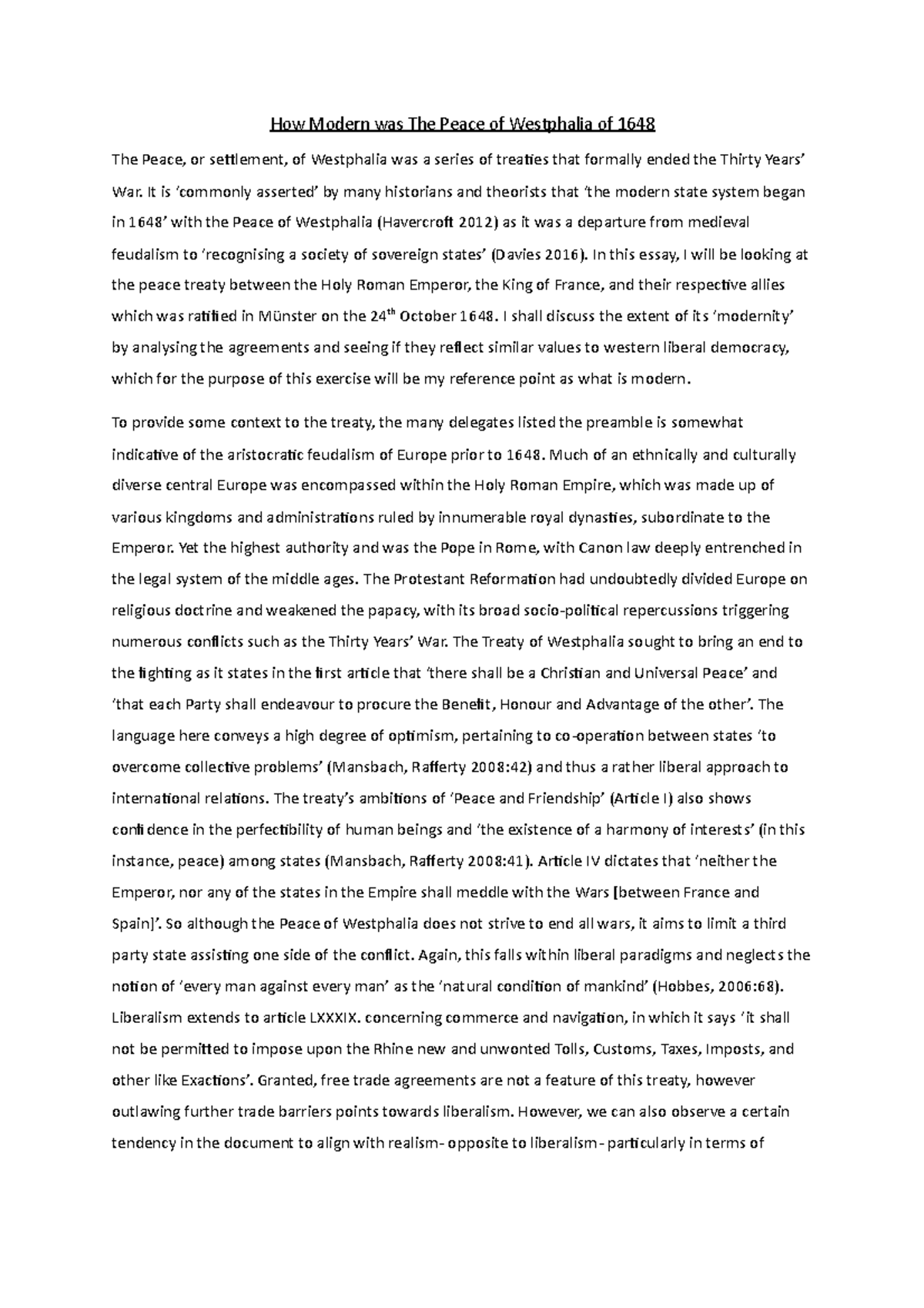 How modern was the peace of westphalia - How Modern was The Peace of ...