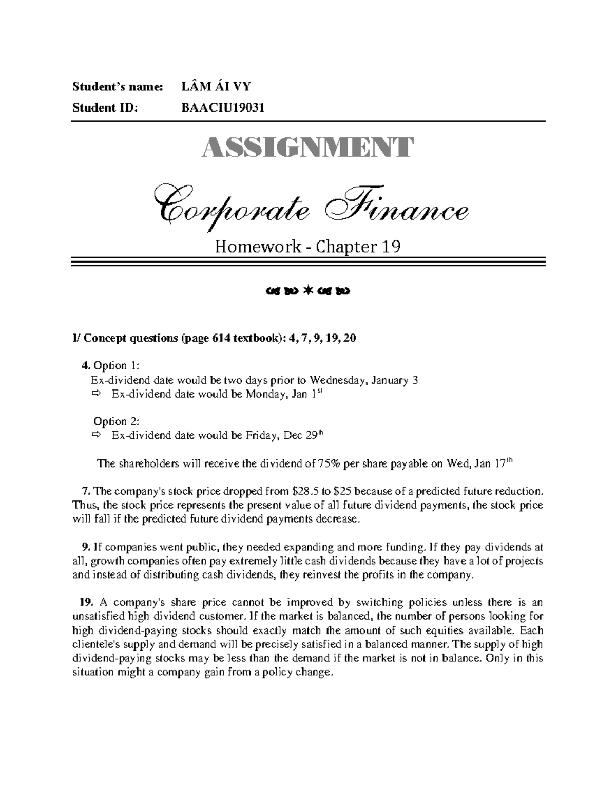 CF Homework Lam Ai Vy Baaciu 19031 - Student’s name: LÂM ÁI VY Student ...