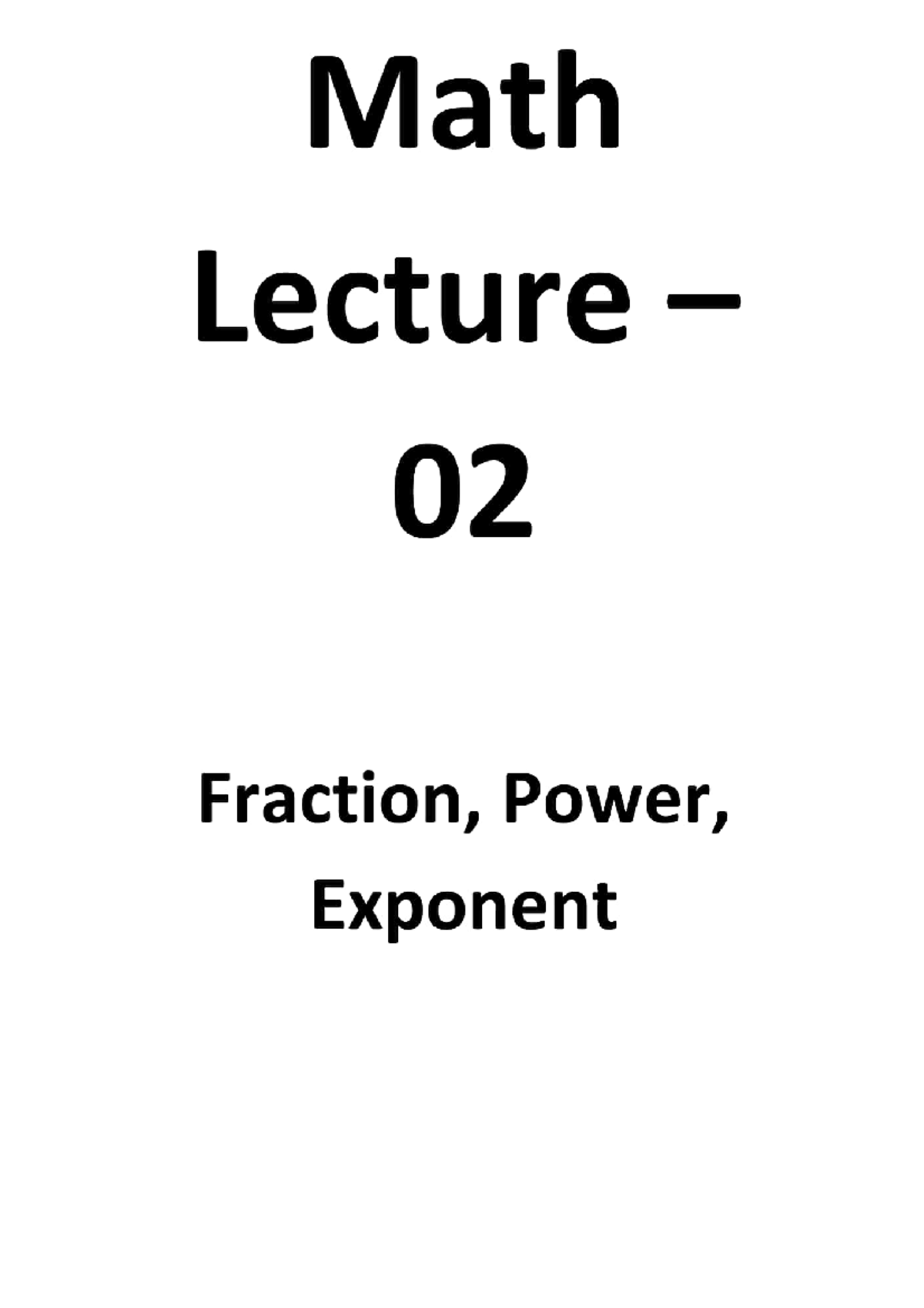 Math lec-02 - Class notes and mwth problem solutions - Financial ...
