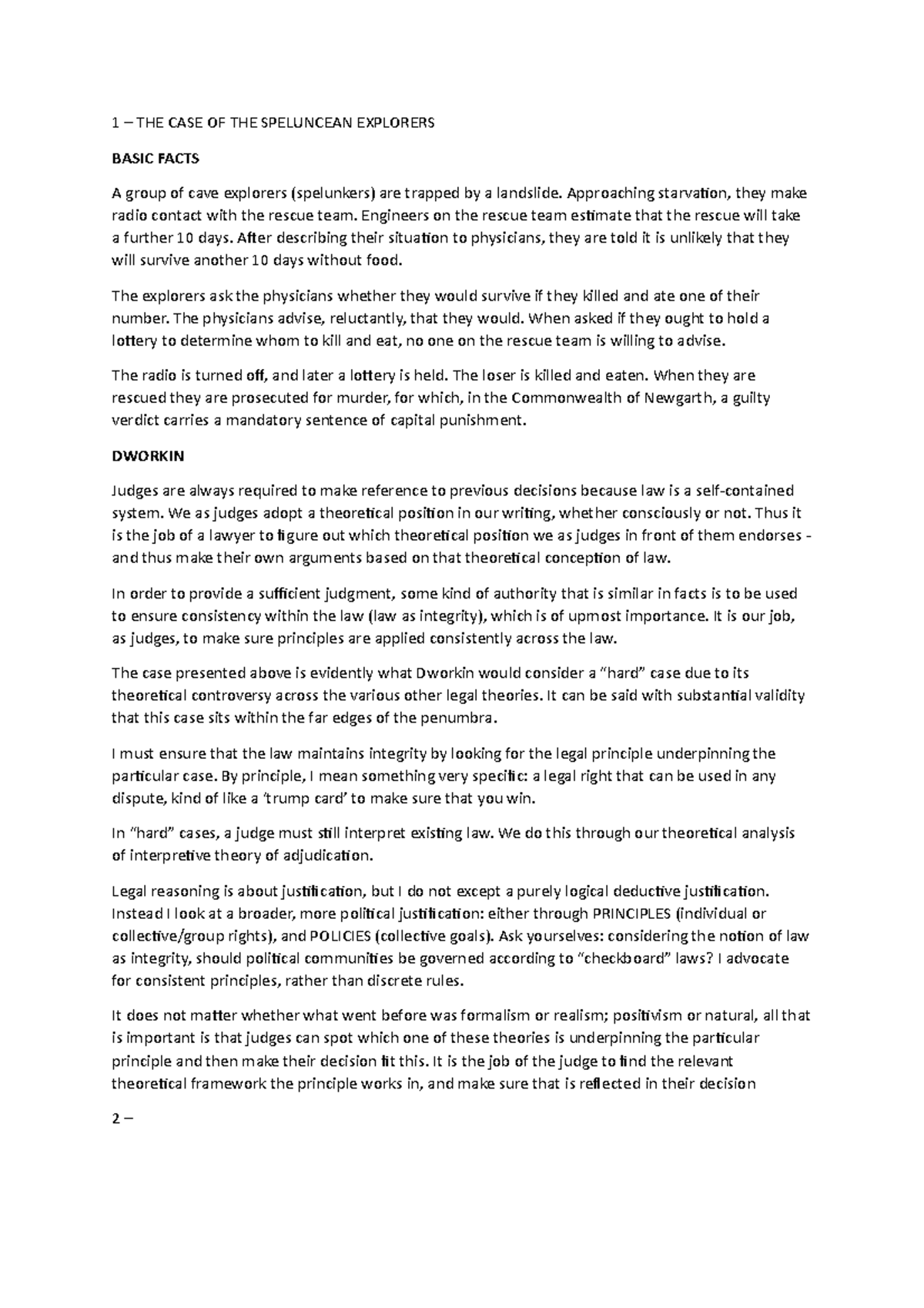 THE CASE OF THE Speluncean Explorers - 1 – THE CASE OF THE SPELUNCEAN ...