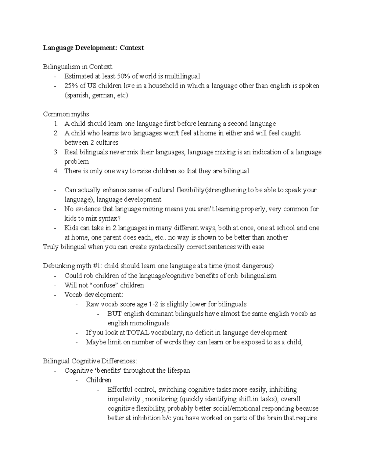 Language Development: Context - Language Development: Context ...