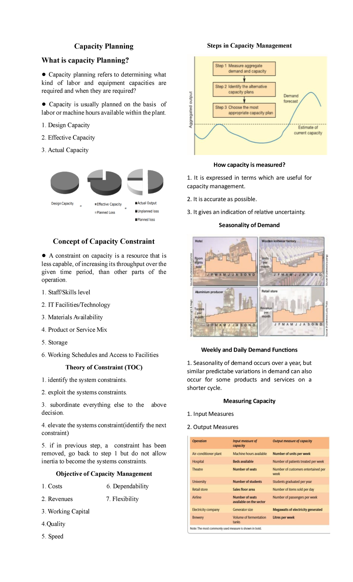 Capacity Planning om - Lecture notes - Capacity Planning What is ...