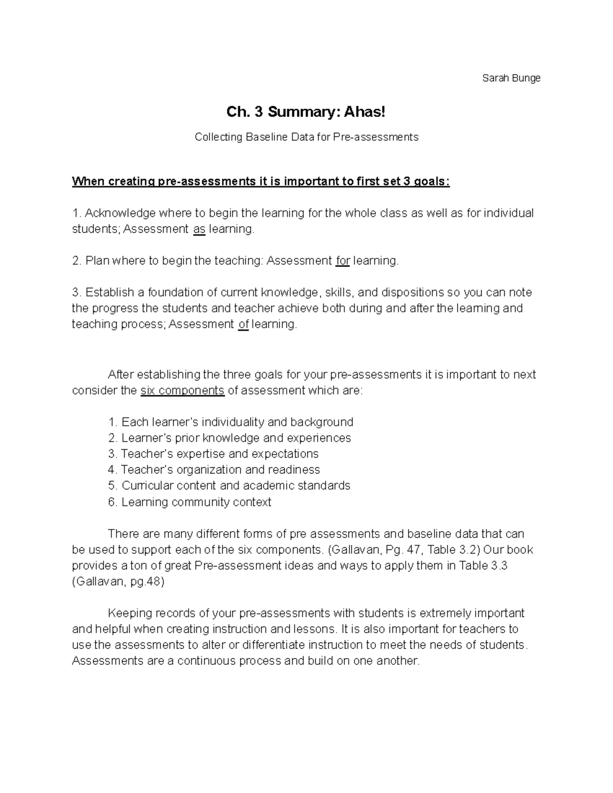 Ch. 3 Summary Design - Sarah Bunge Ch. 3 Summary: Ahas! Collecting ...