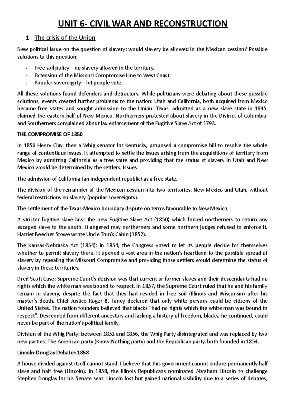 UNIT 6 HYC EEUU - Historia y cultura de Estados Unidos - Unizar - Studocu