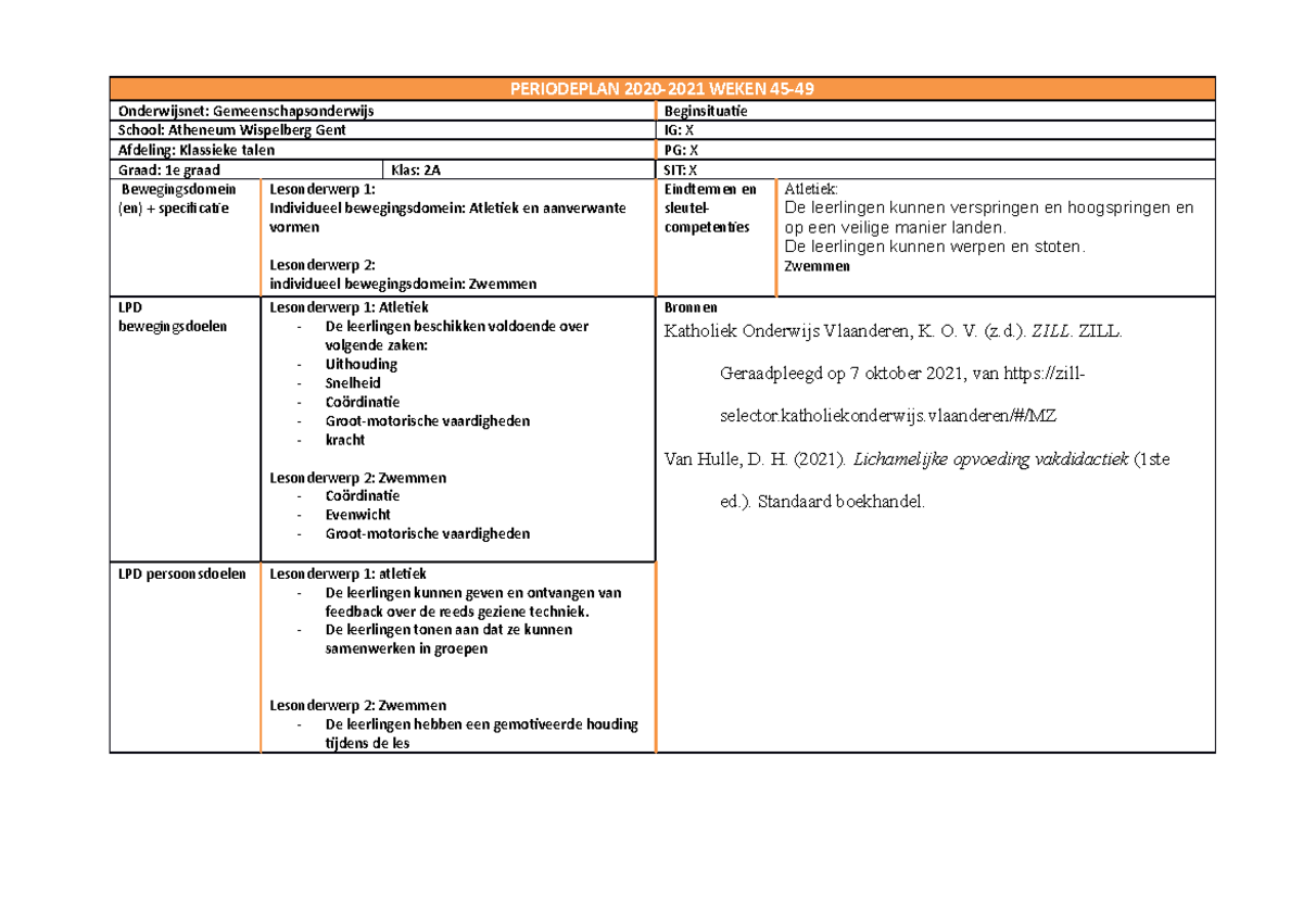 Periodeplanning (bijlage 3) rapport - PERIODEPLAN 2020-2021 WEKEN 45 ...