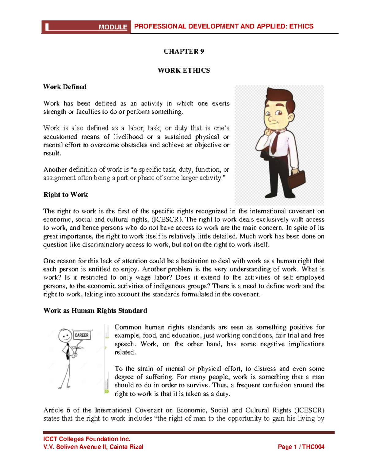 Module 9 - THC004 Chapter - ICCT Colleges Foundation Inc. CHAPTER 9 ...