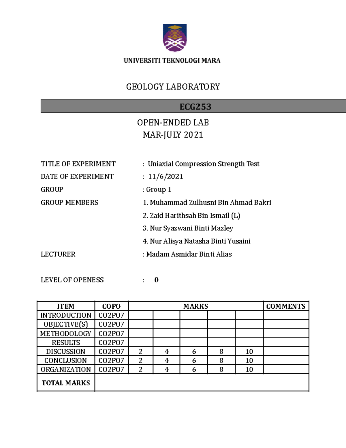 10 Uniaxial Compression Strength Test Geology Laboratory Open Ended