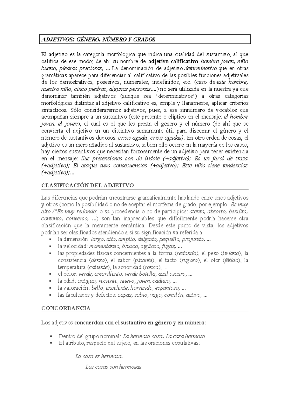 3 Adjetivo Género Número Grados - ADJETIVOS: GÉNERO, NÚMERO Y GRADOS El adjetivo es la categoría ...