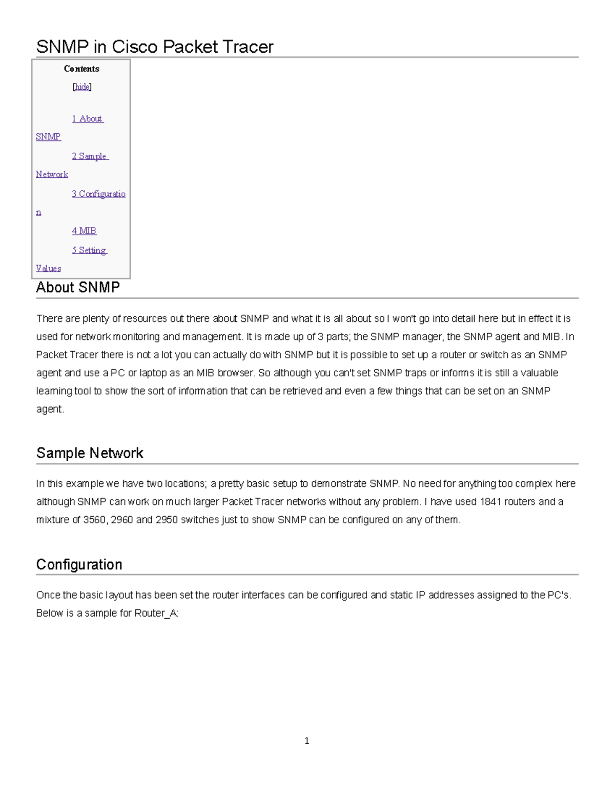Snmppacket Escenario De Snmp En Packet Tracer Snmp In Cisco Packet