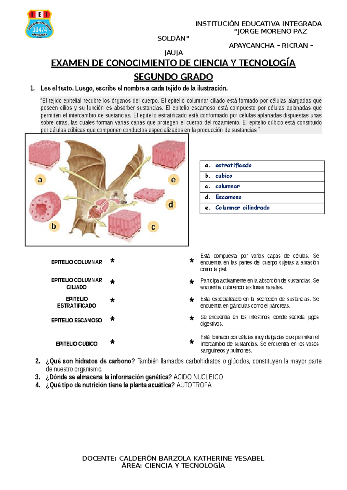 ETA - MAYO - “JORGE MORENO PAZ SOLDÁN” APAYCANCHA – RICRAN – JAUJA ...