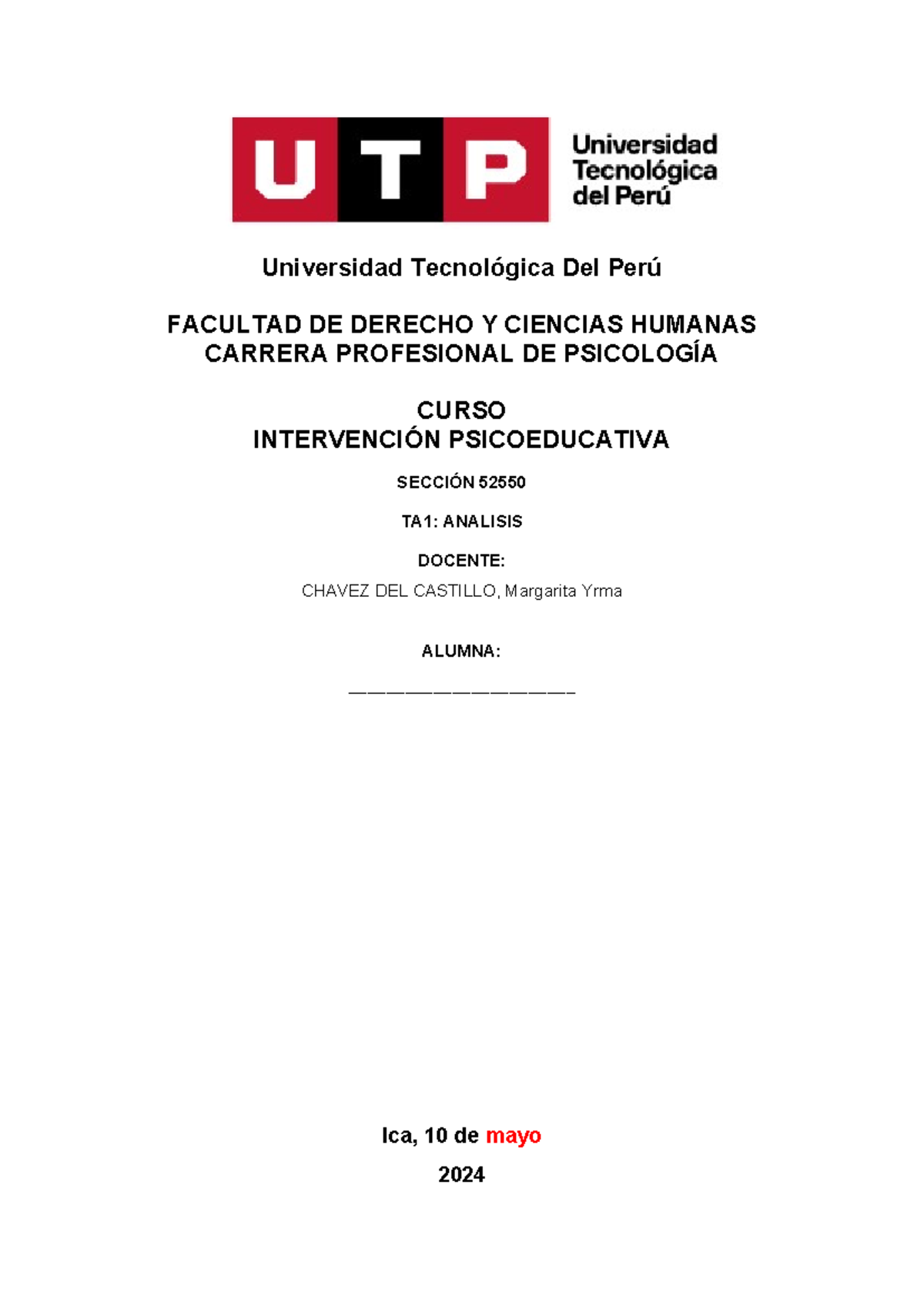 TA1. Analisis del video - Universidad Tecnológica Del Perú FACULTAD DE DERECHO Y CIENCIAS ...