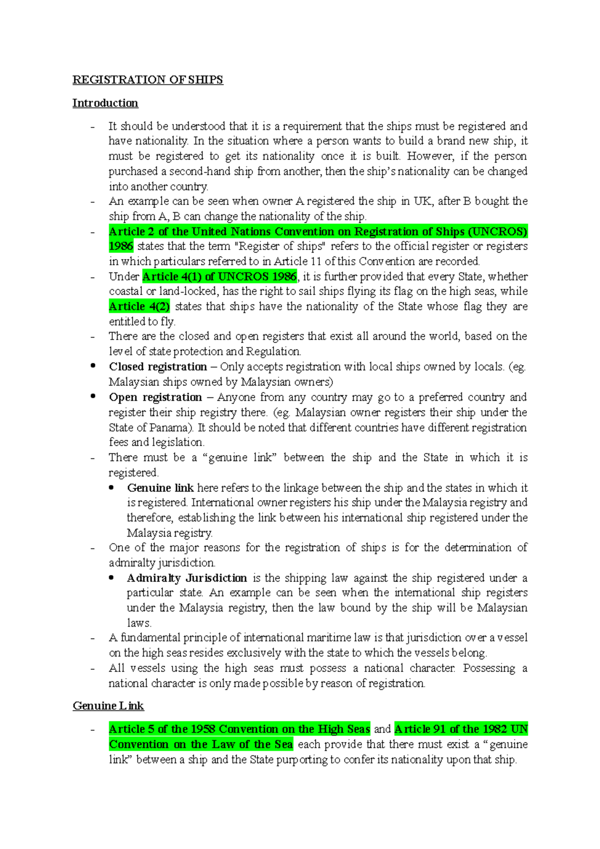 Chapter 3 Registration OF SHIP - REGISTRATION OF SHIPS Introduction ...
