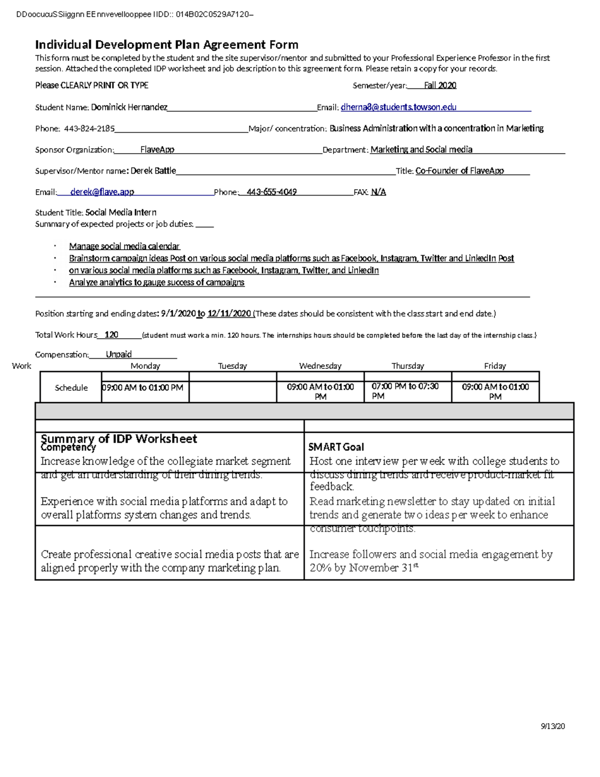 IDP Agreement FORM Final COPY - Individual Development Plan Agreement ...