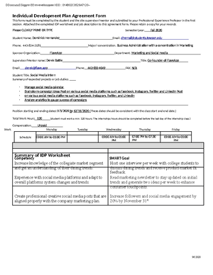 IDP Results Assessment and Reflective Paper Instructions and Rubric ...