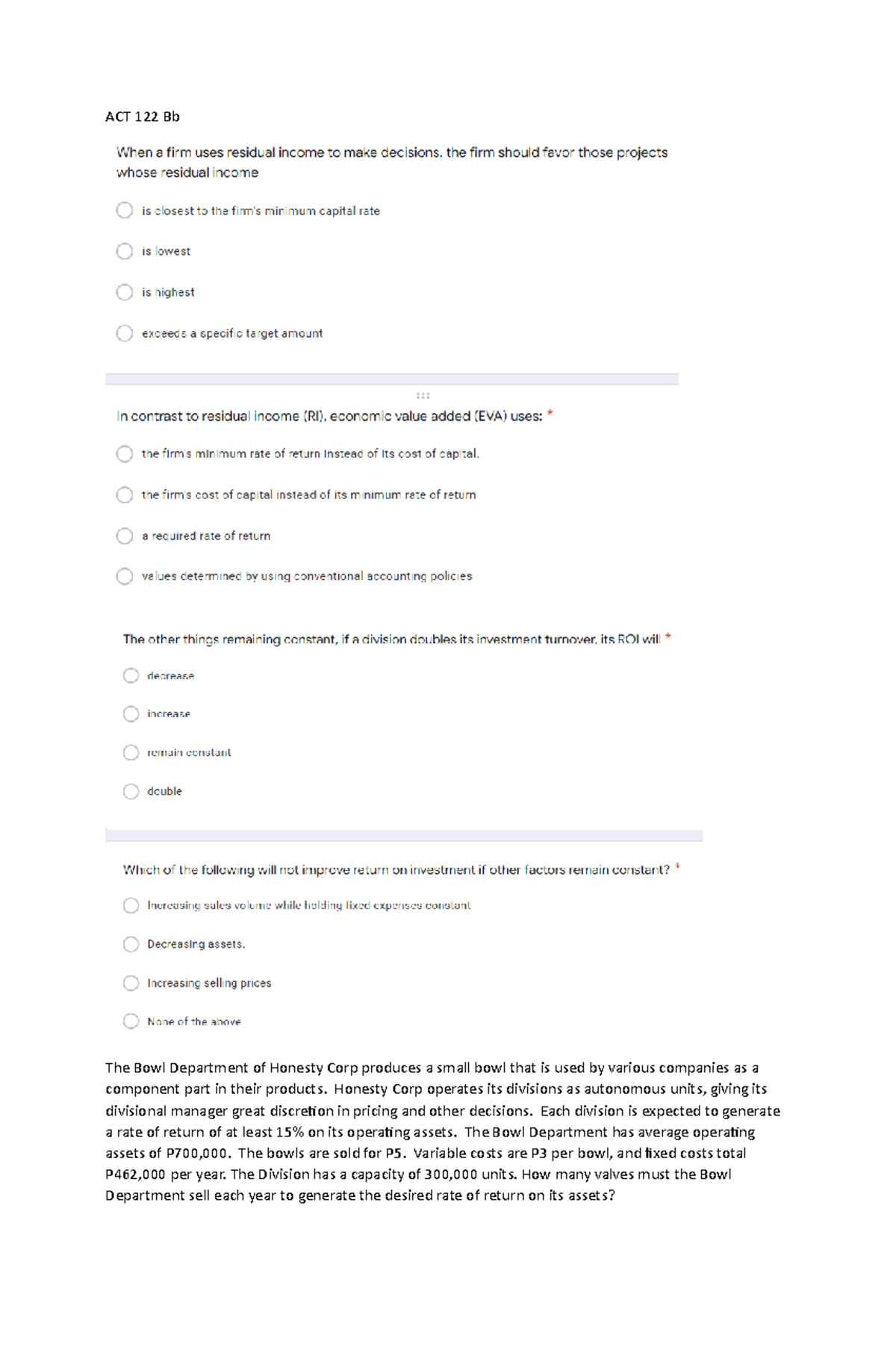 ACT 122 Cc Sample Notes - business administration - Studocu