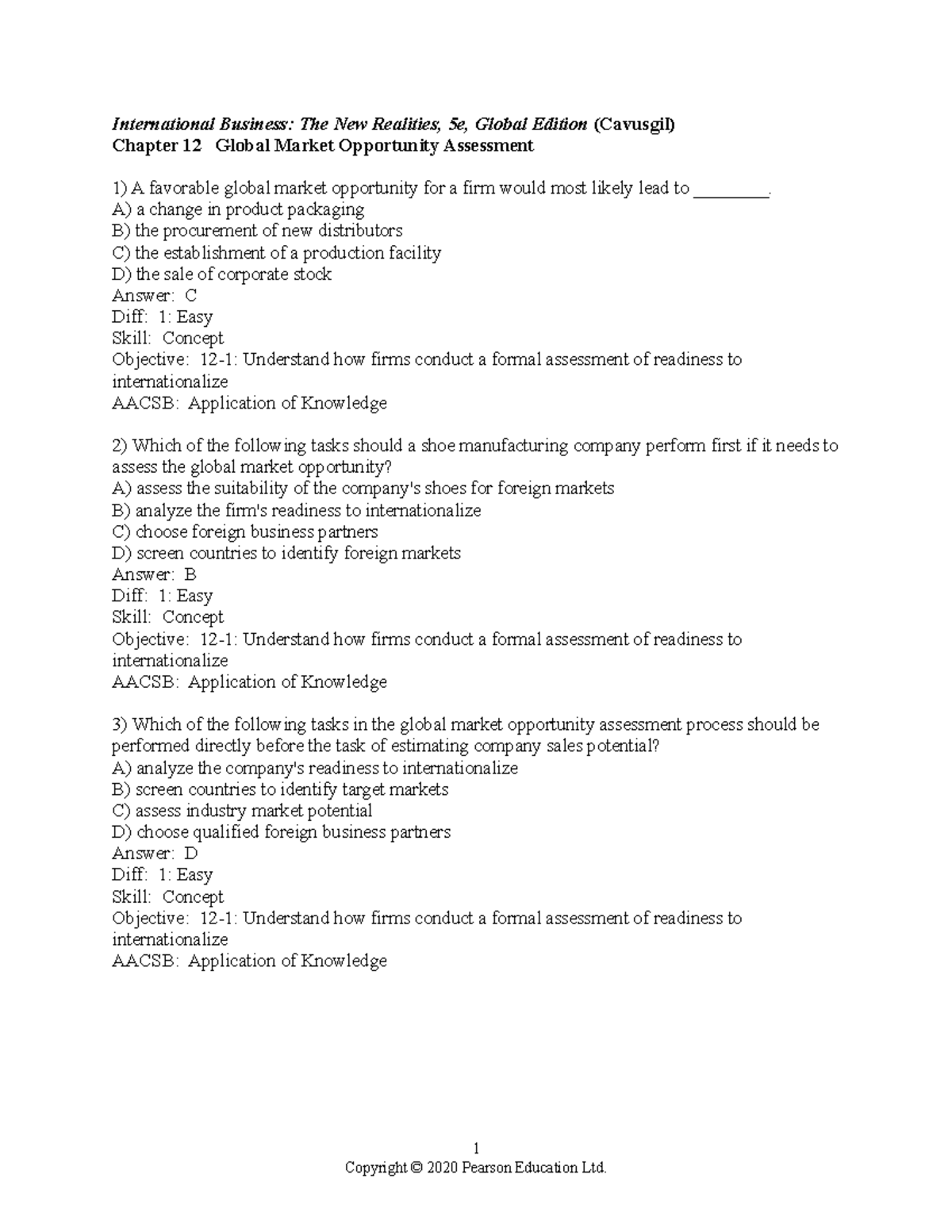 Chapter 12 - MGT 440 - International Business: The New Realities, 5e ...