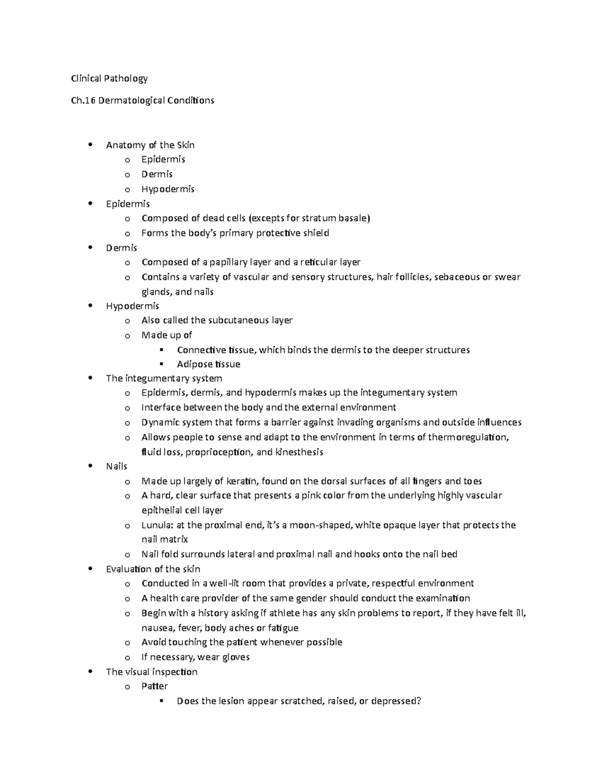 Dermatological conditions - Clinical Pathology Ch Dermatological ...
