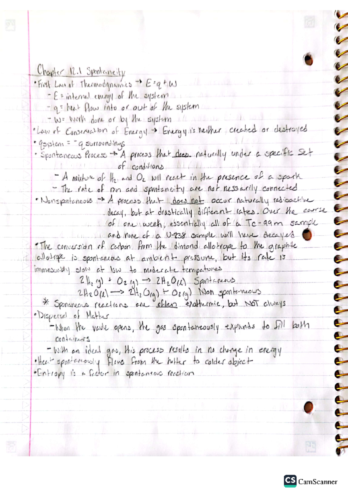 Chapter 12.1-12.2b notes - CHE 202 - CamScanner CamScanner - Studocu
