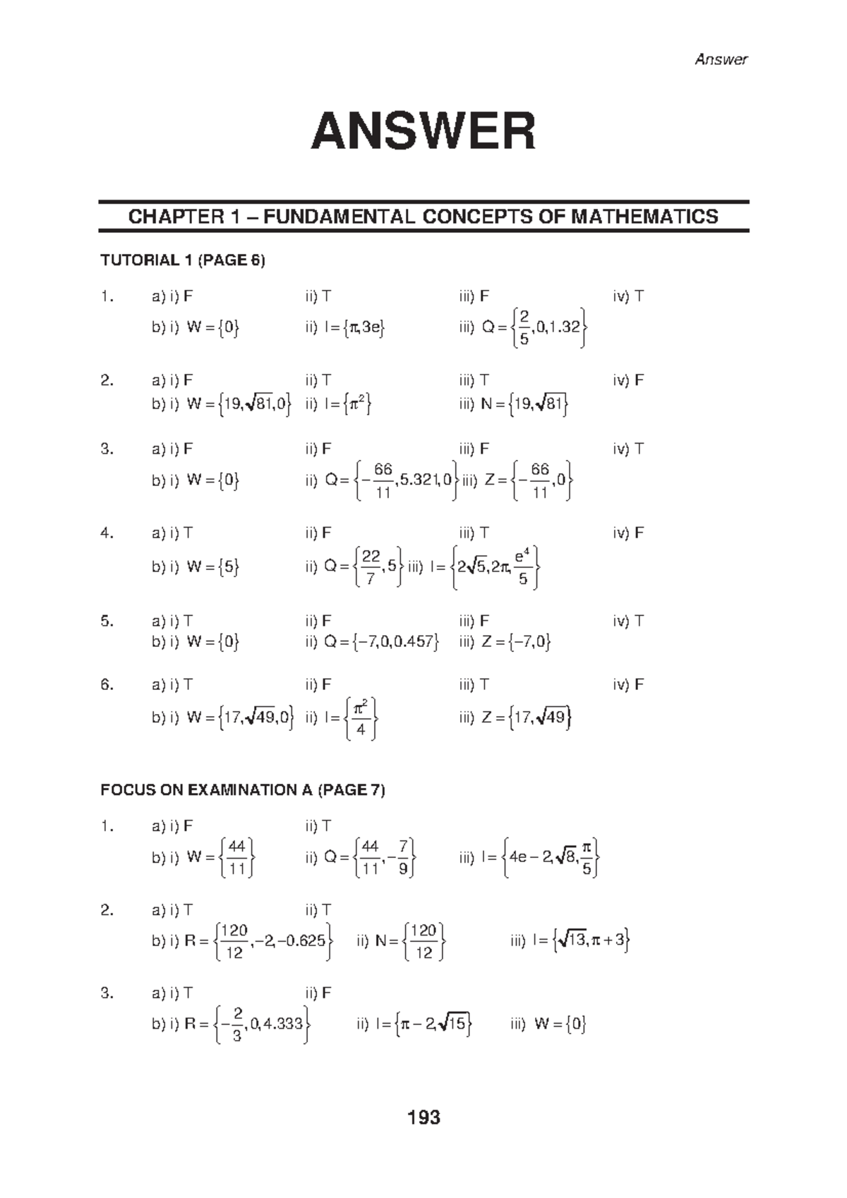 Answer Tutorial MAT111 - ####### 193 ANSWER ####### CHAPTER 1 ...
