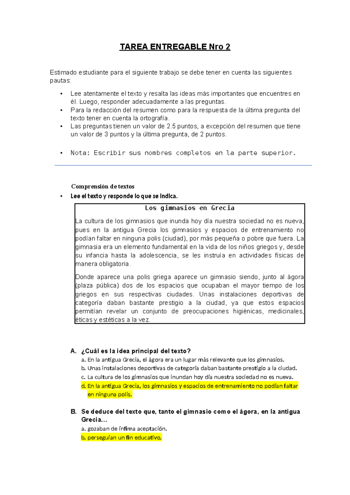 Entregable N2 comunicacion - TAREA ENTREGABLE Nro 2 Estimado estudiante para el siguiente ...
