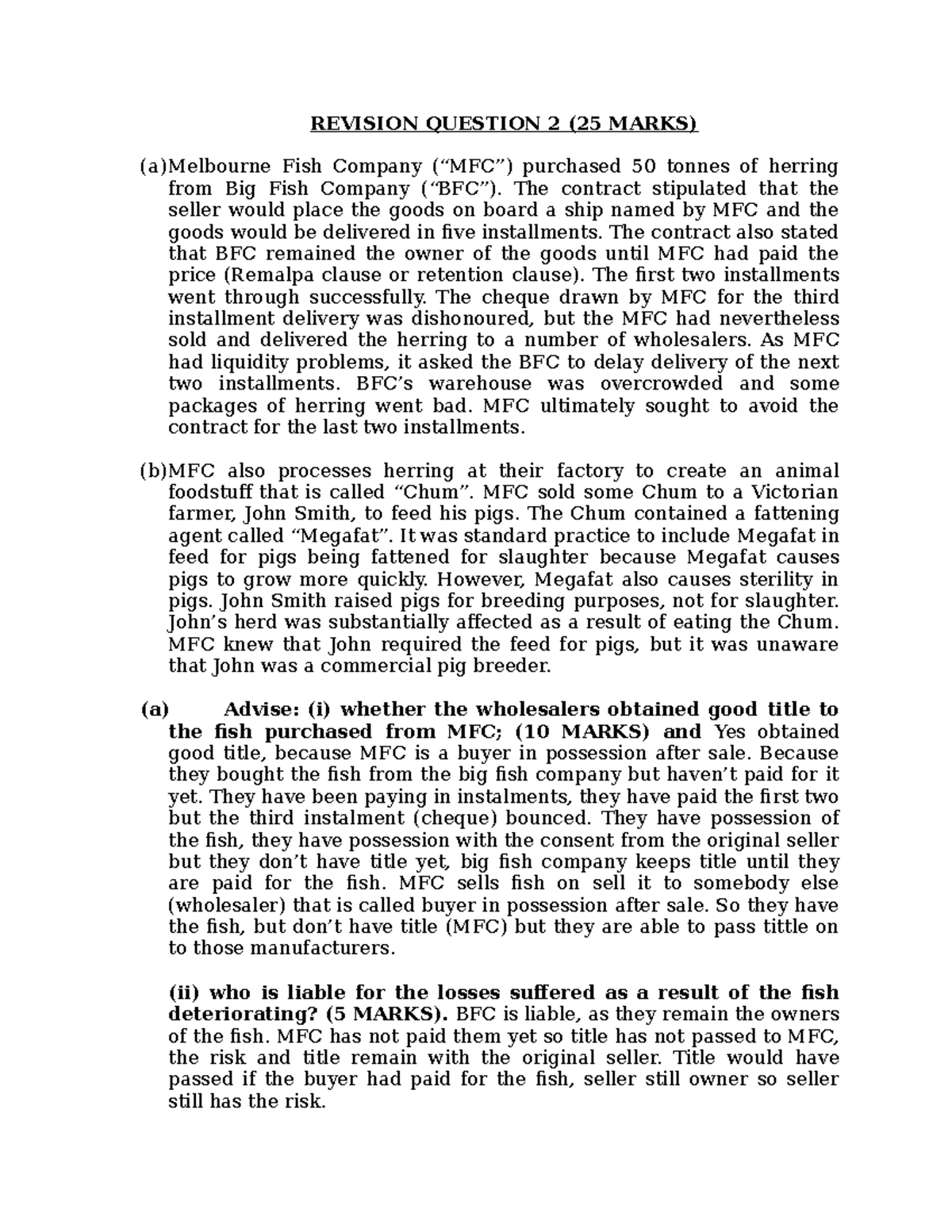 Sample/practice exam 12 October 2017, questions and answers - REVISION ...