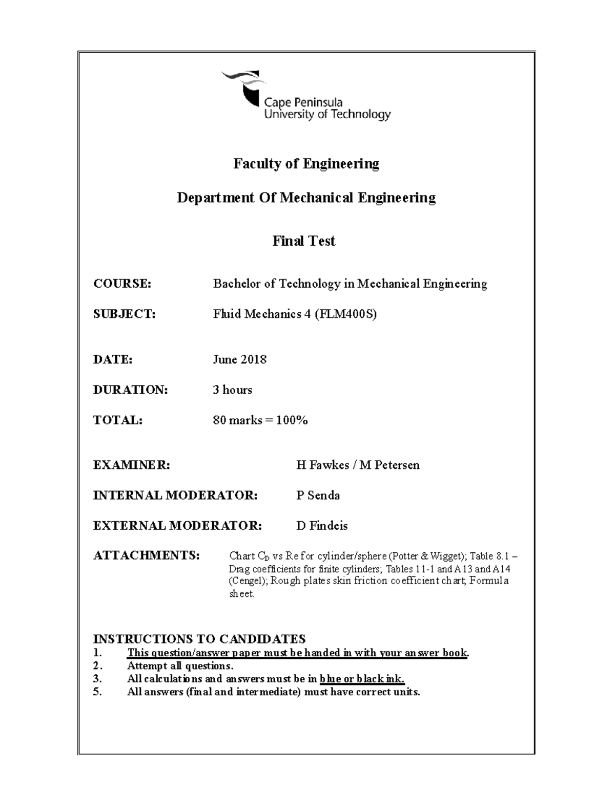 Final Test 7 June 2018, questions - Faculty of Engineering Department ...