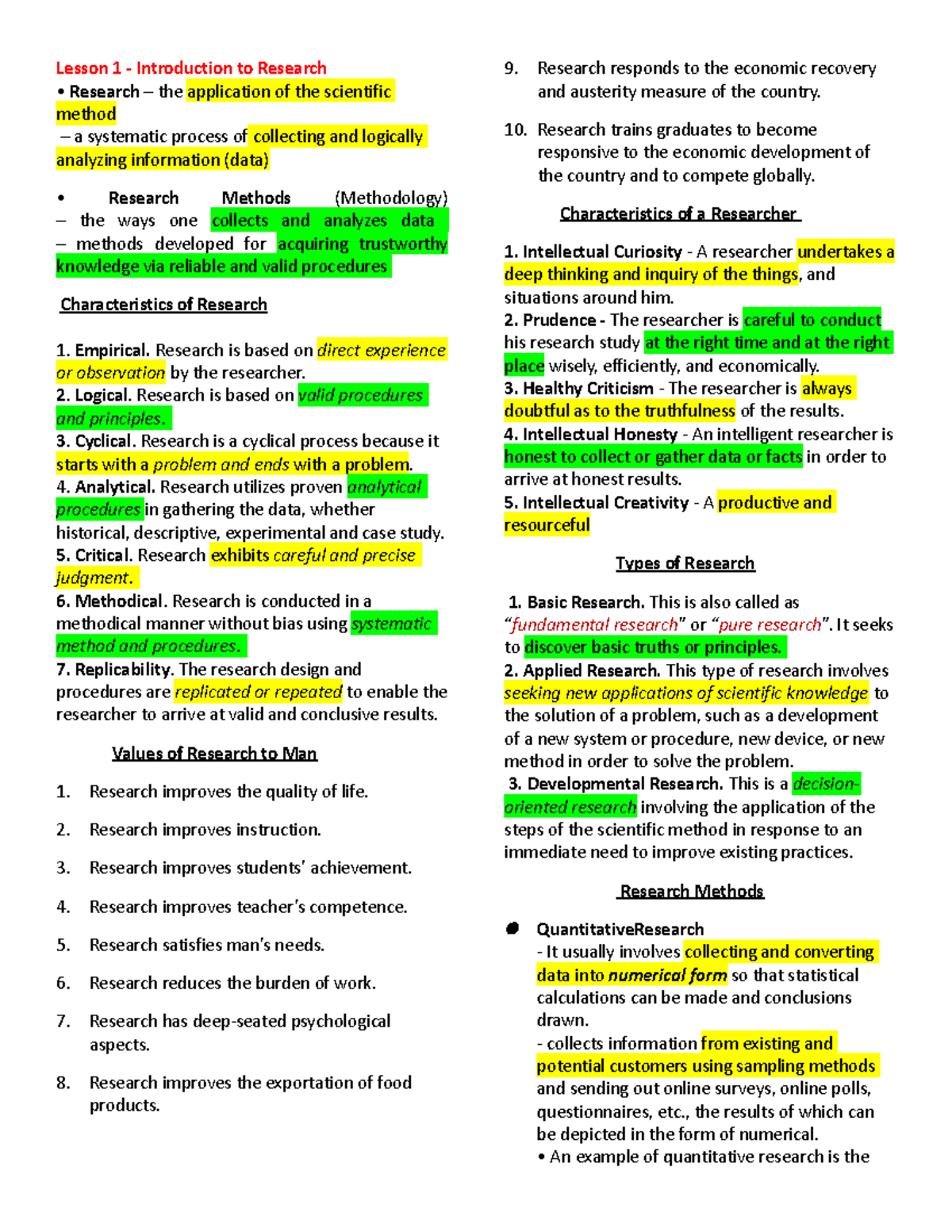 Lesson-1-3 FR-Reviewer - Lesson 1 - Introduction to Research Research ...