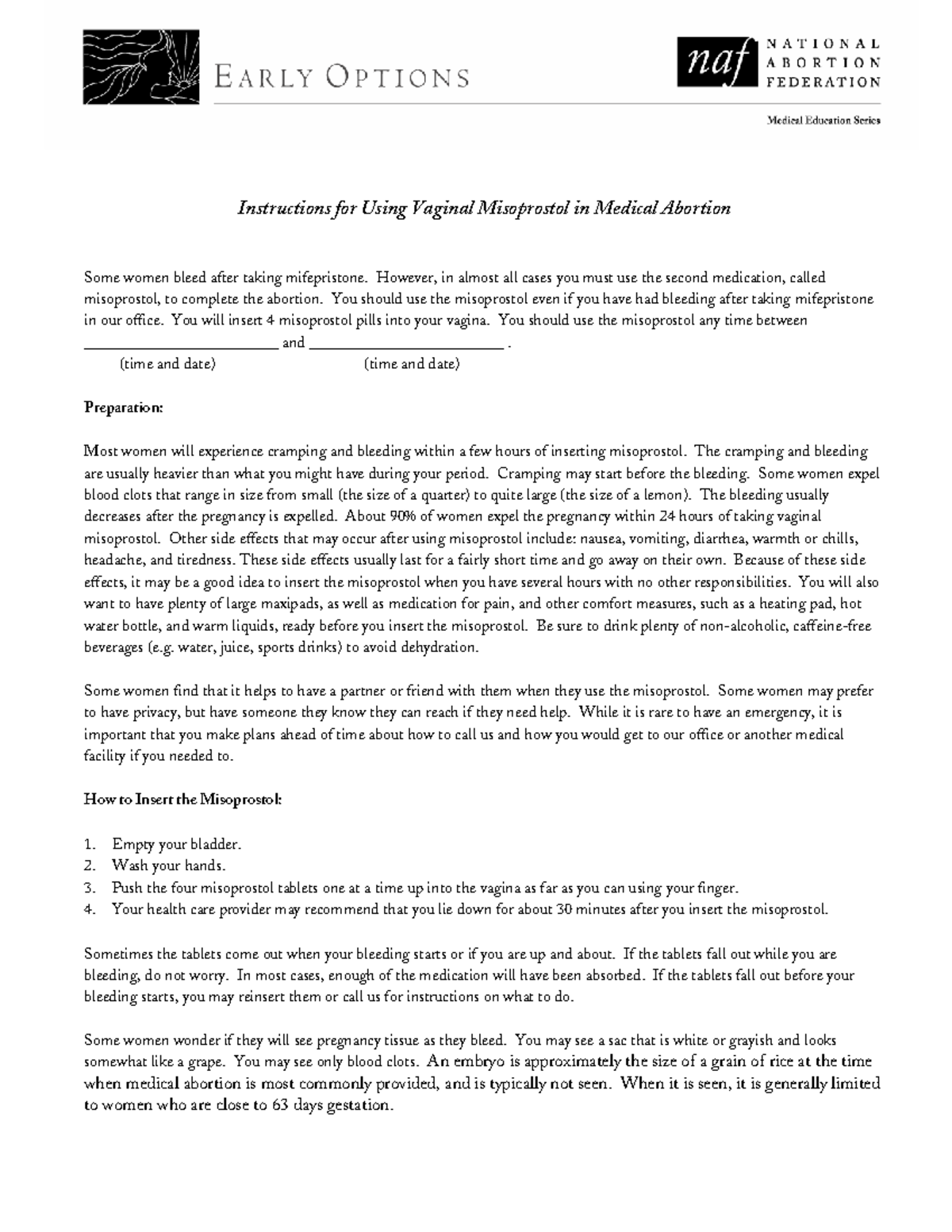 Vaginal miso - Instructions for Using Vaginal Misoprostol in Medical ...