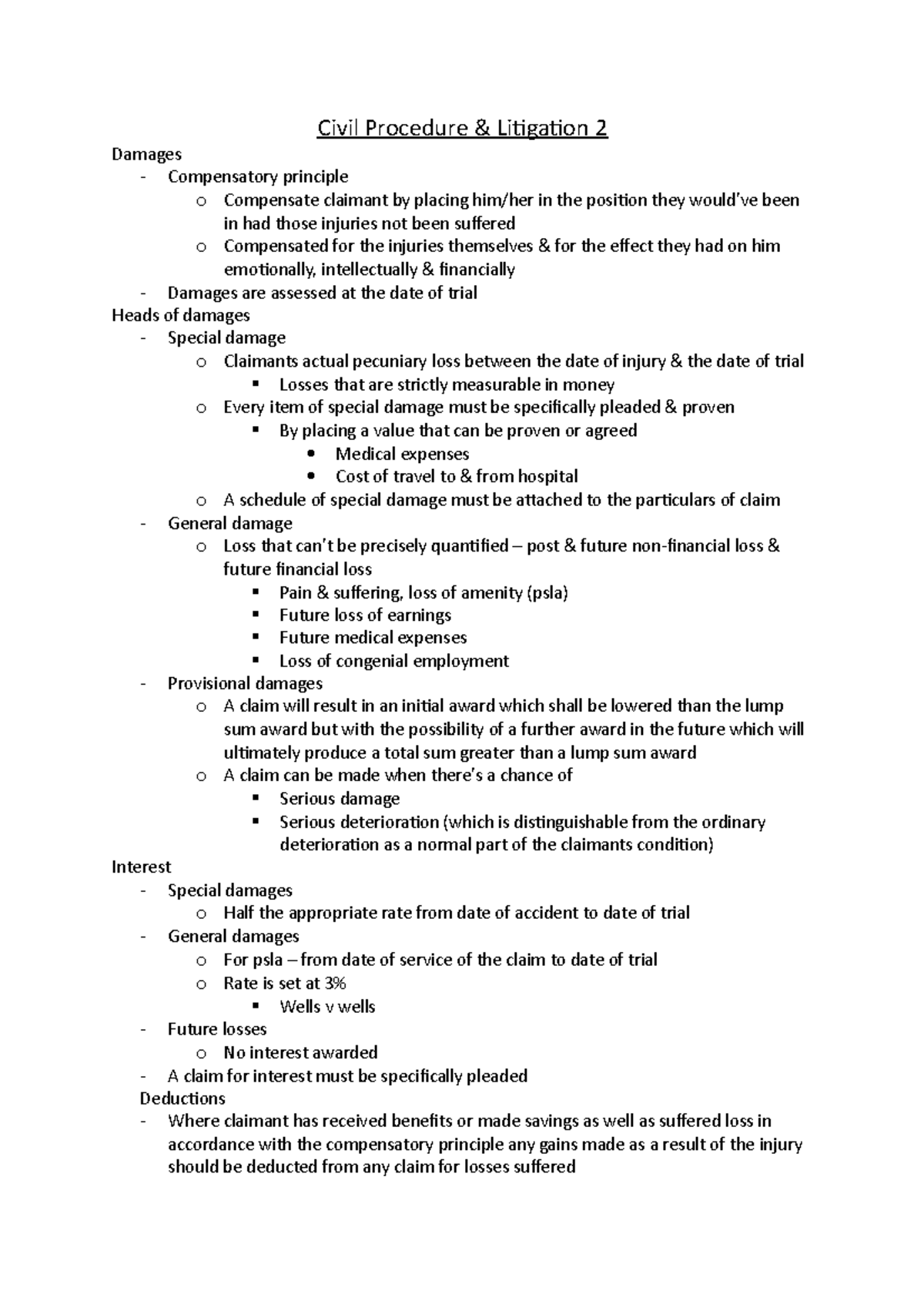 Civil Procedure and Litigation 2 - Civil Procedure & Litigation 2 ...