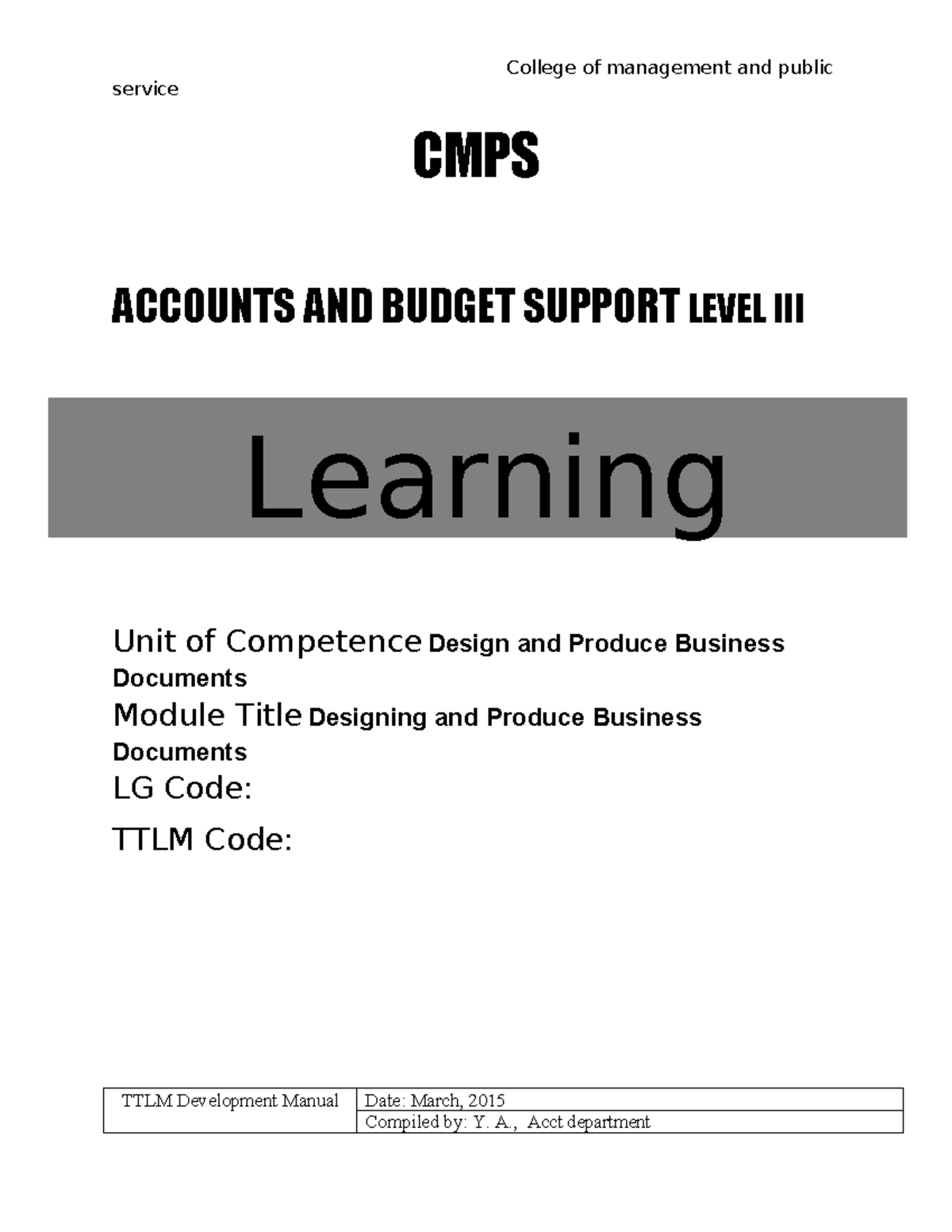 ACB3 04 - nice it helps the students - service CMPS ACCOUNTS AND BUDGET SUPPORT LEVEL III Unit ...