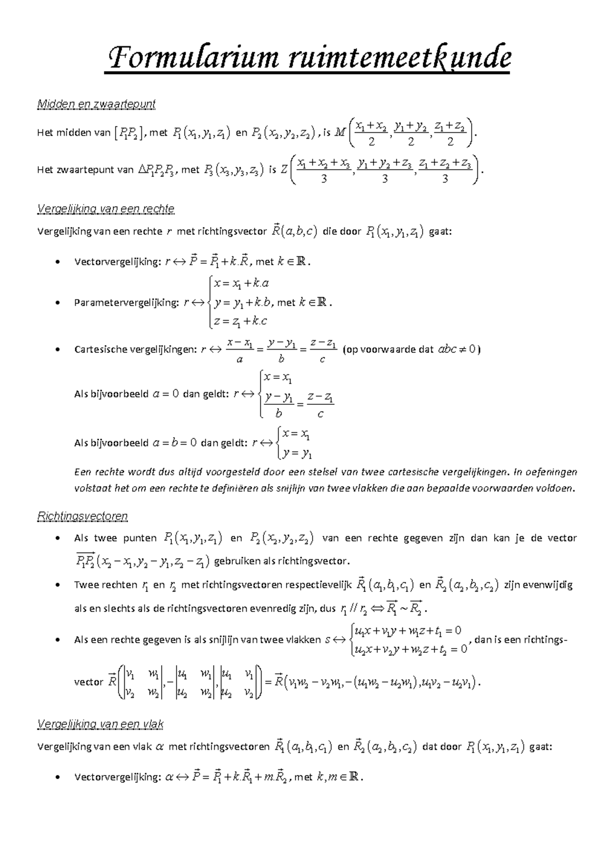 Formularium Ruimtemeetkunde - Formularium ruimtemeetkunde Midden en ...
