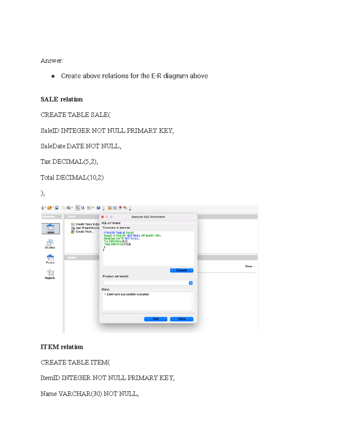 CS2203 UNIT 5 Discussion - Answer: Create above relations for the E-R ...