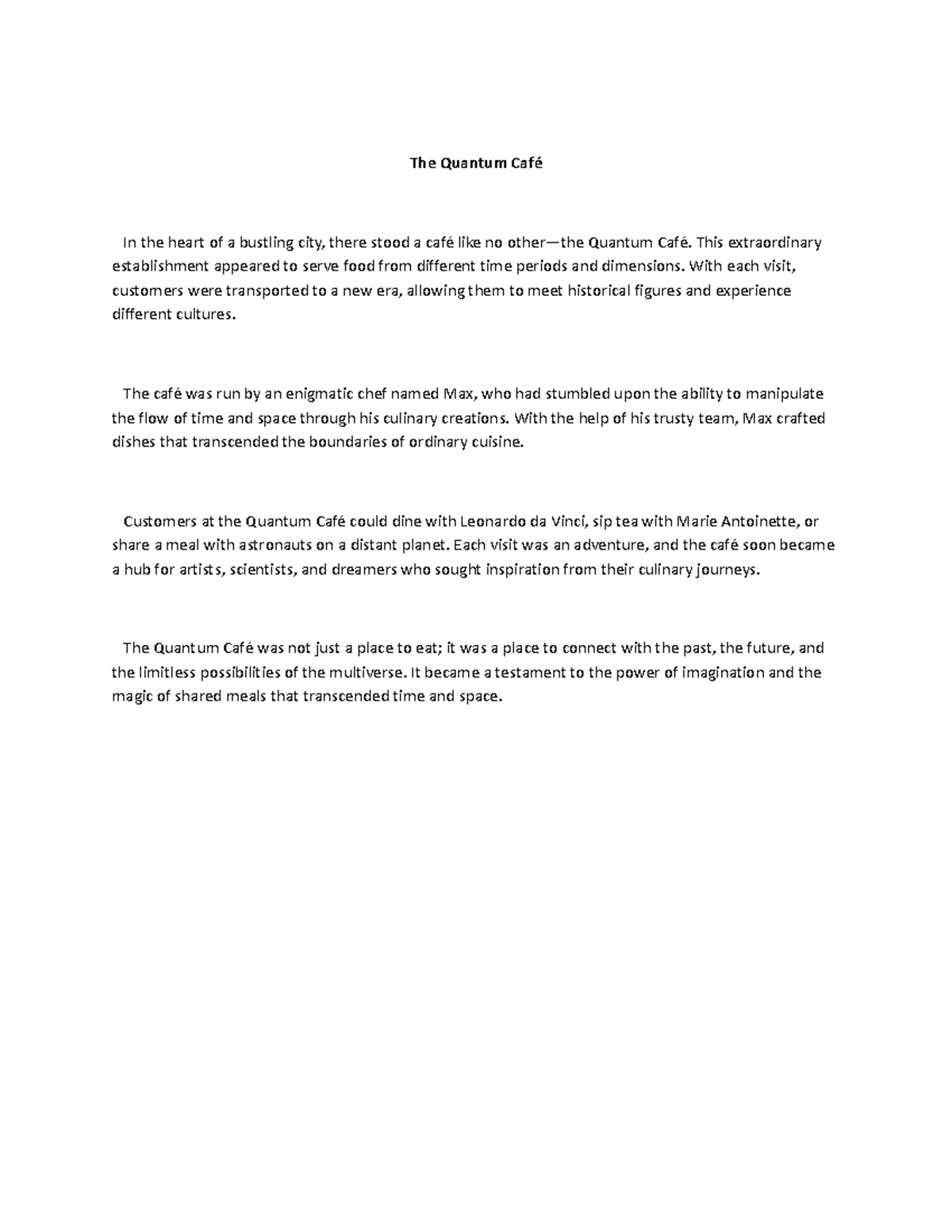 The Quantum Café - This extraordinary establishment appeared to serve ...