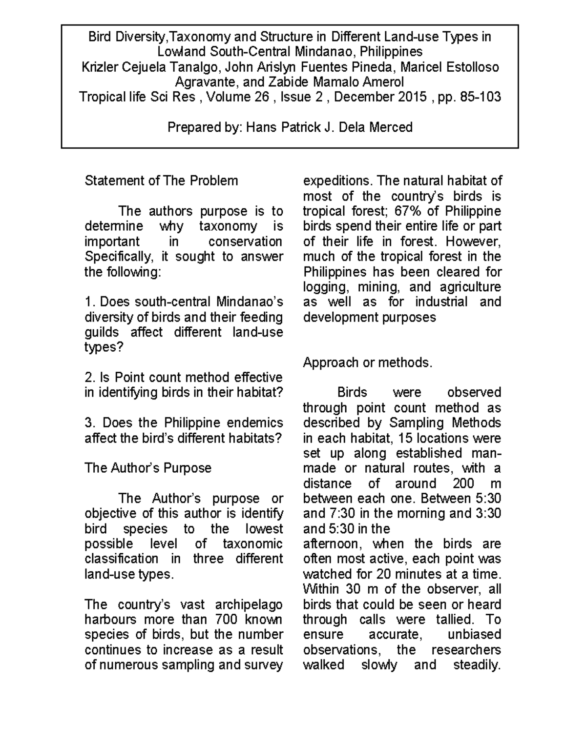 Dela Merced,Hans Patrick J.(Journal Article review- National ...