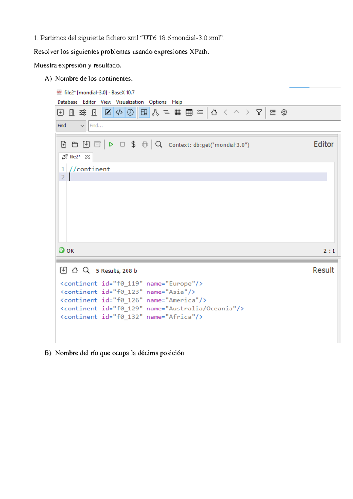 UT6 18.6 Ejercicios XPath III - Partimos del siguiente fichero xml “UT6 18 mondial-3.0 ...