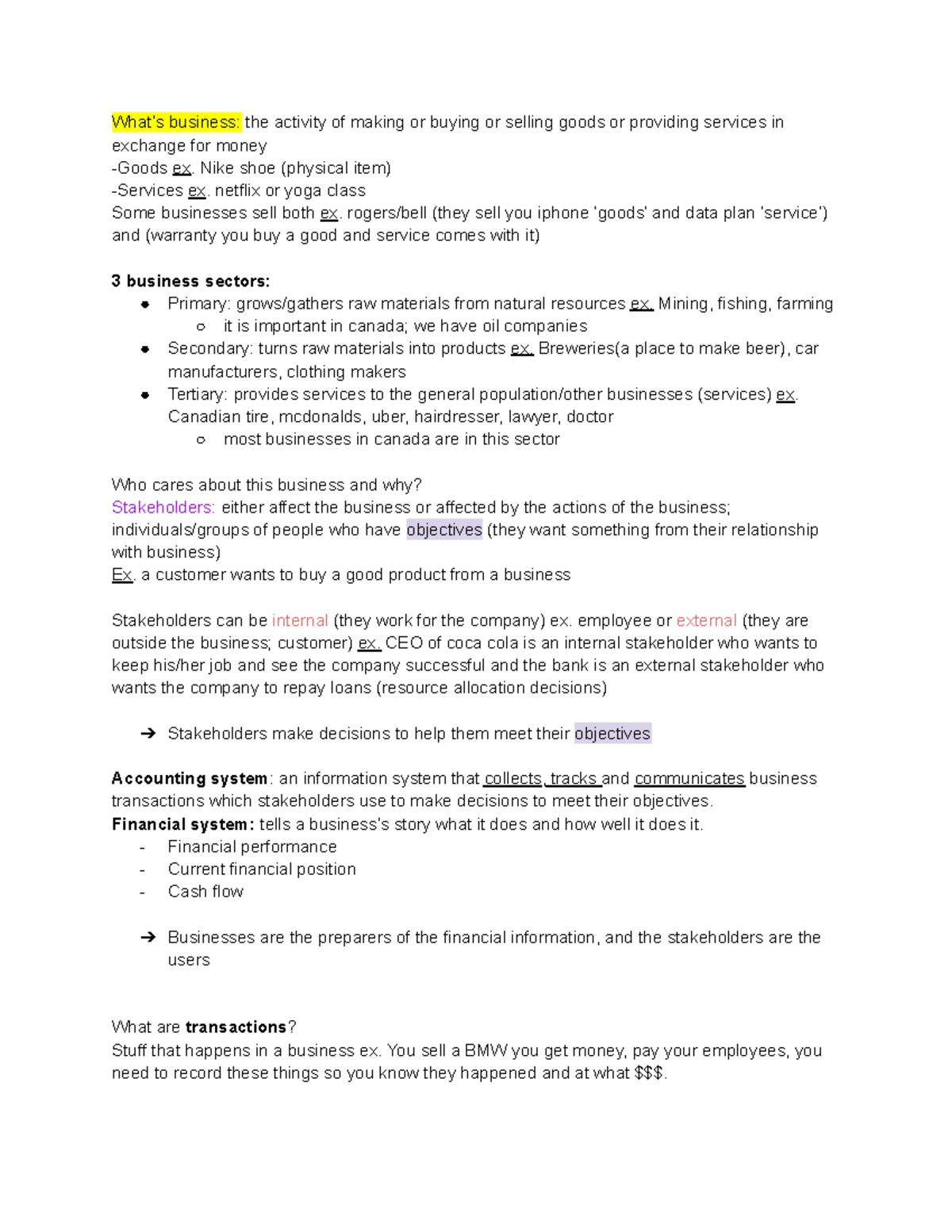 lecture 1_ what's business - What’s business: the activity of making or ...