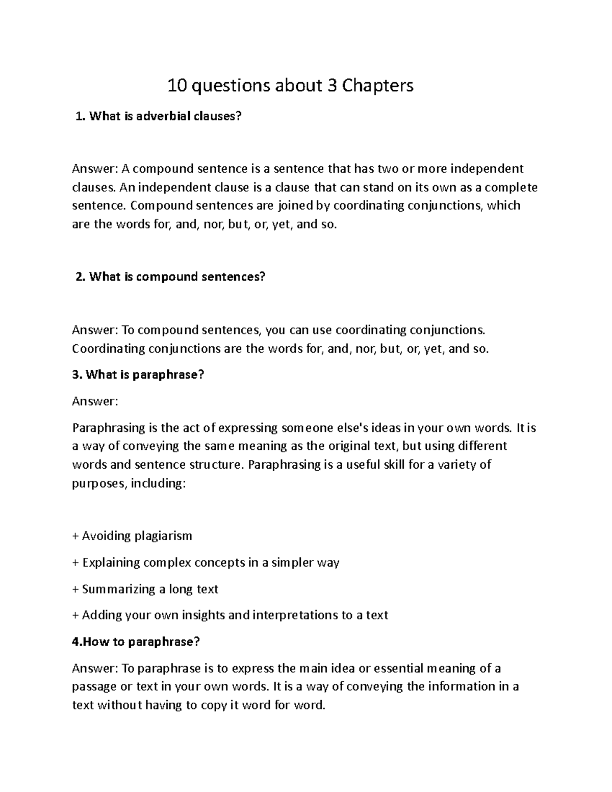 10 questions about 3 Chapters - 10 questions about 3 Chapters What is ...