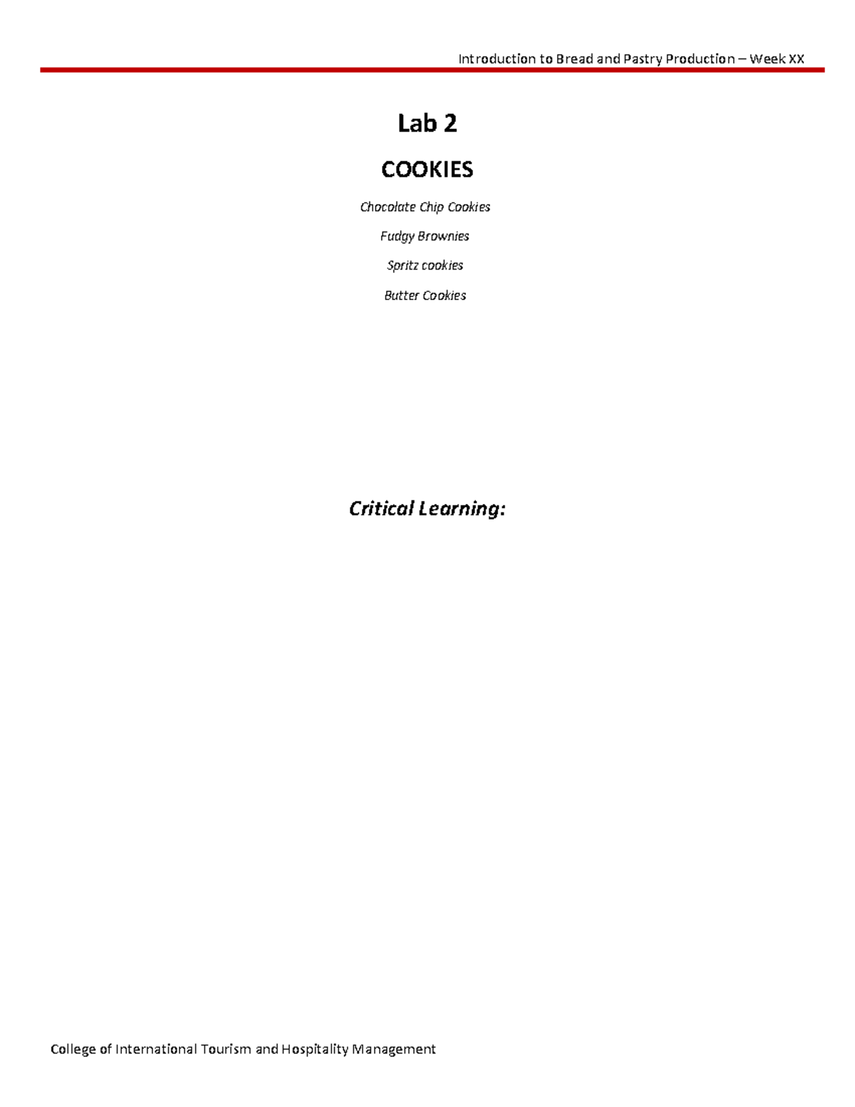 LAB 2 - Cookies - NONE - Lab 2 COOKIES Chocolate Chip Cookies Fudgy ...