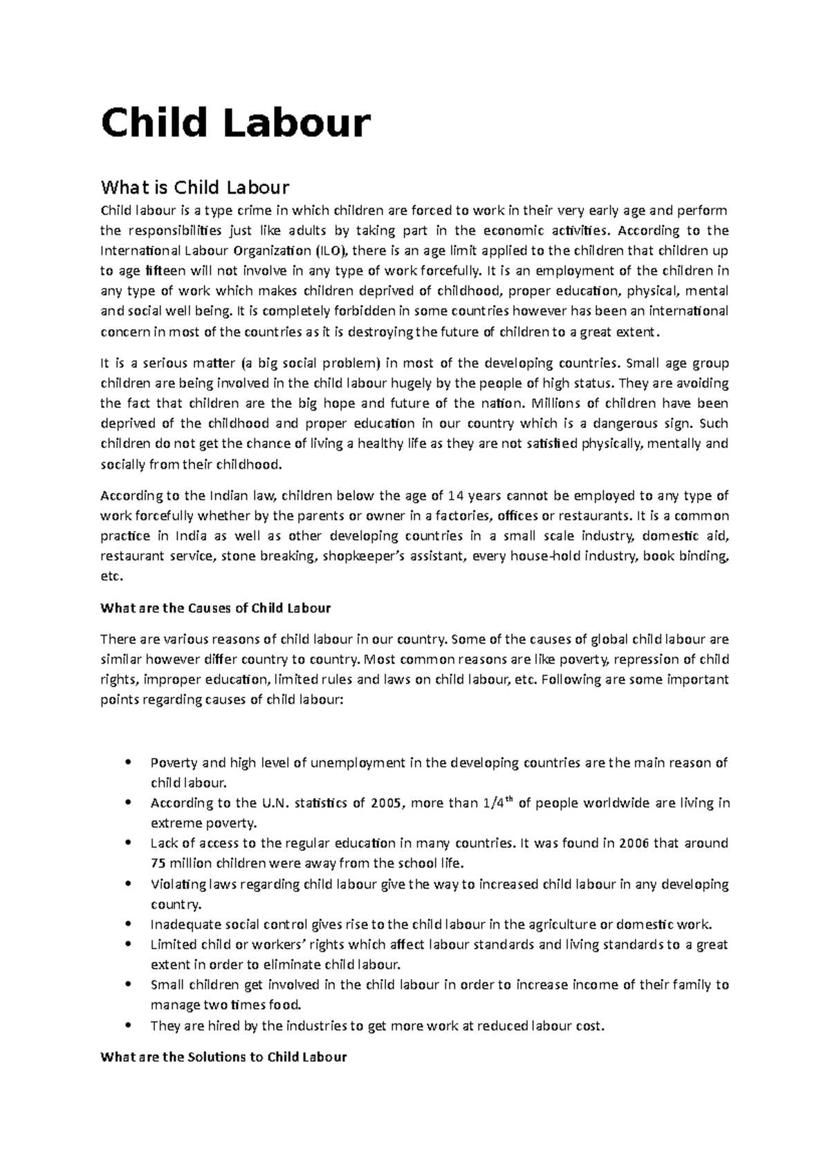 Child Labour Essay Child Labour What Is Child Labour Child Labour Is 