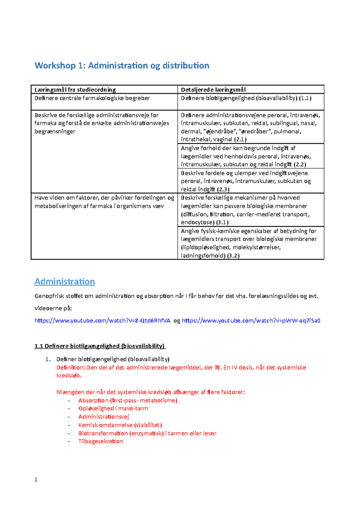 WS1.Workshop administration og distribution - Workshop 1 ...
